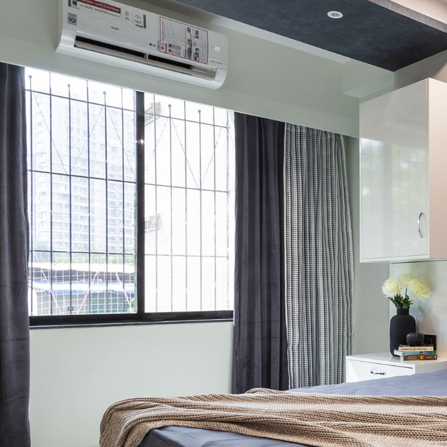 Sliding Window Design With A Black Aluminium Frame | Livspace