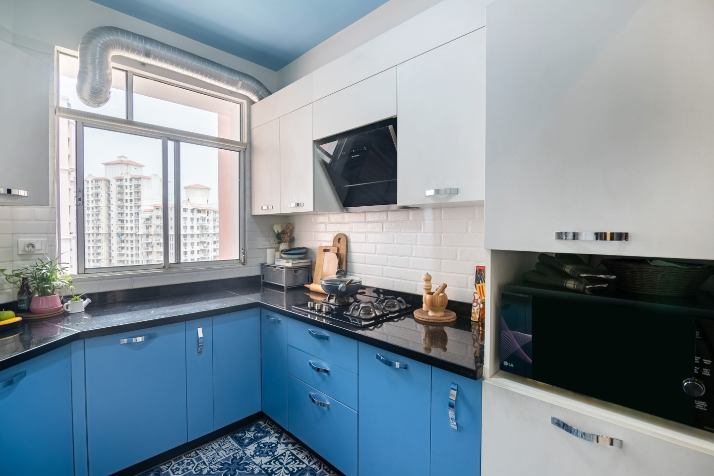 3-BHK Mediterannean-Style House Design In Gurgaon Flat | Livspace