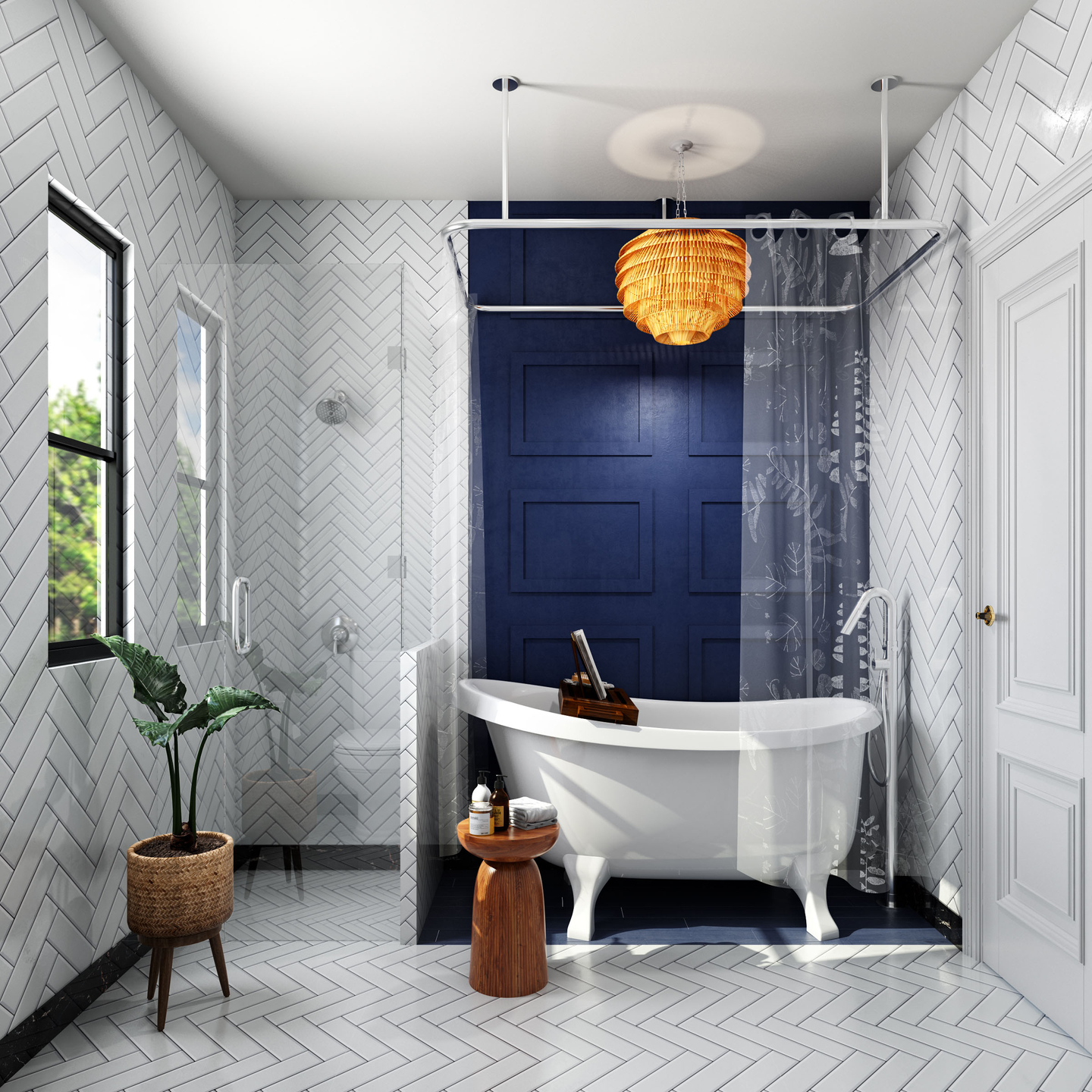 Glossy Ceramic White Bathroom Tile Design | Livspace