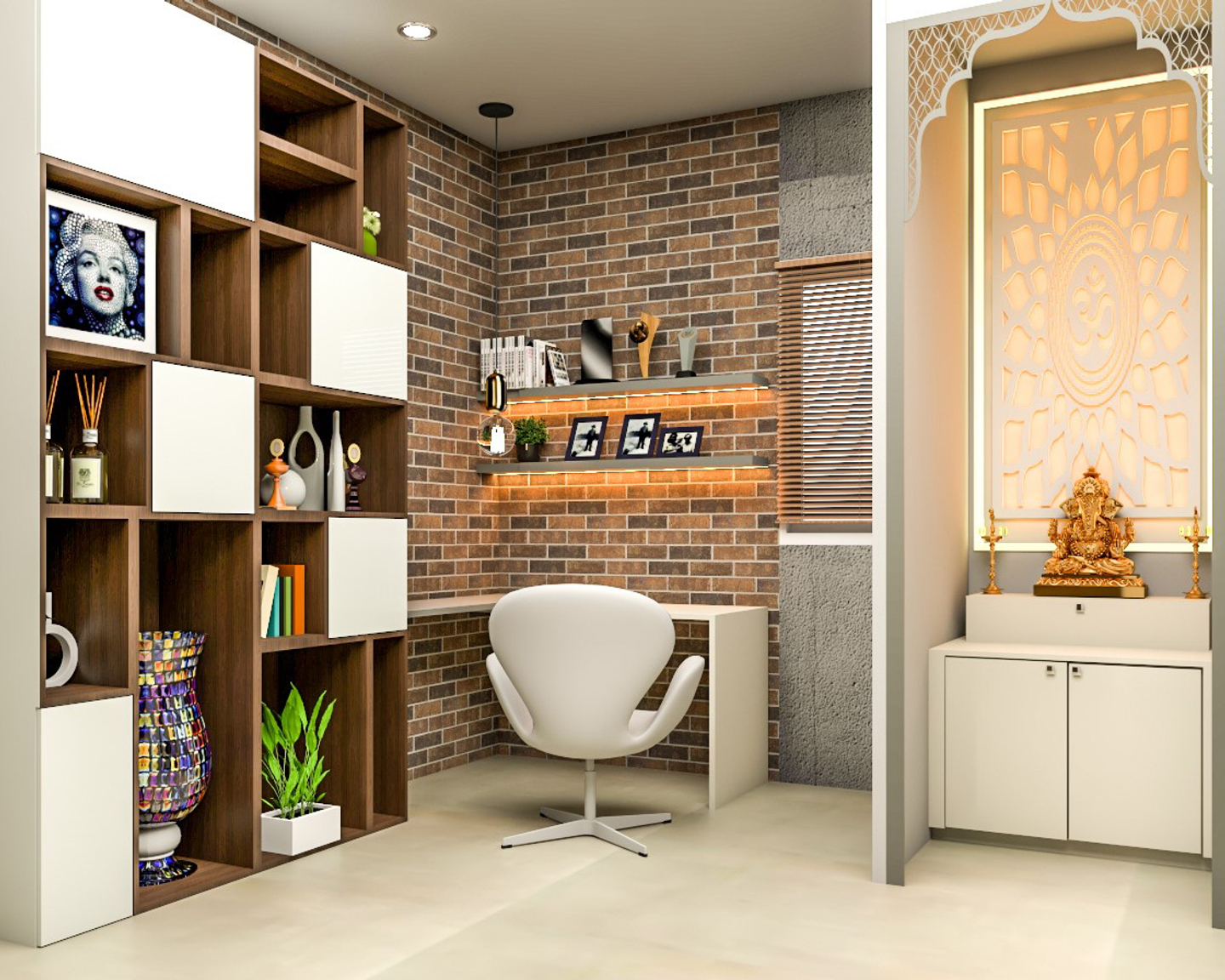Brown And Grey Wall Design With A Textured Finish | Livspace