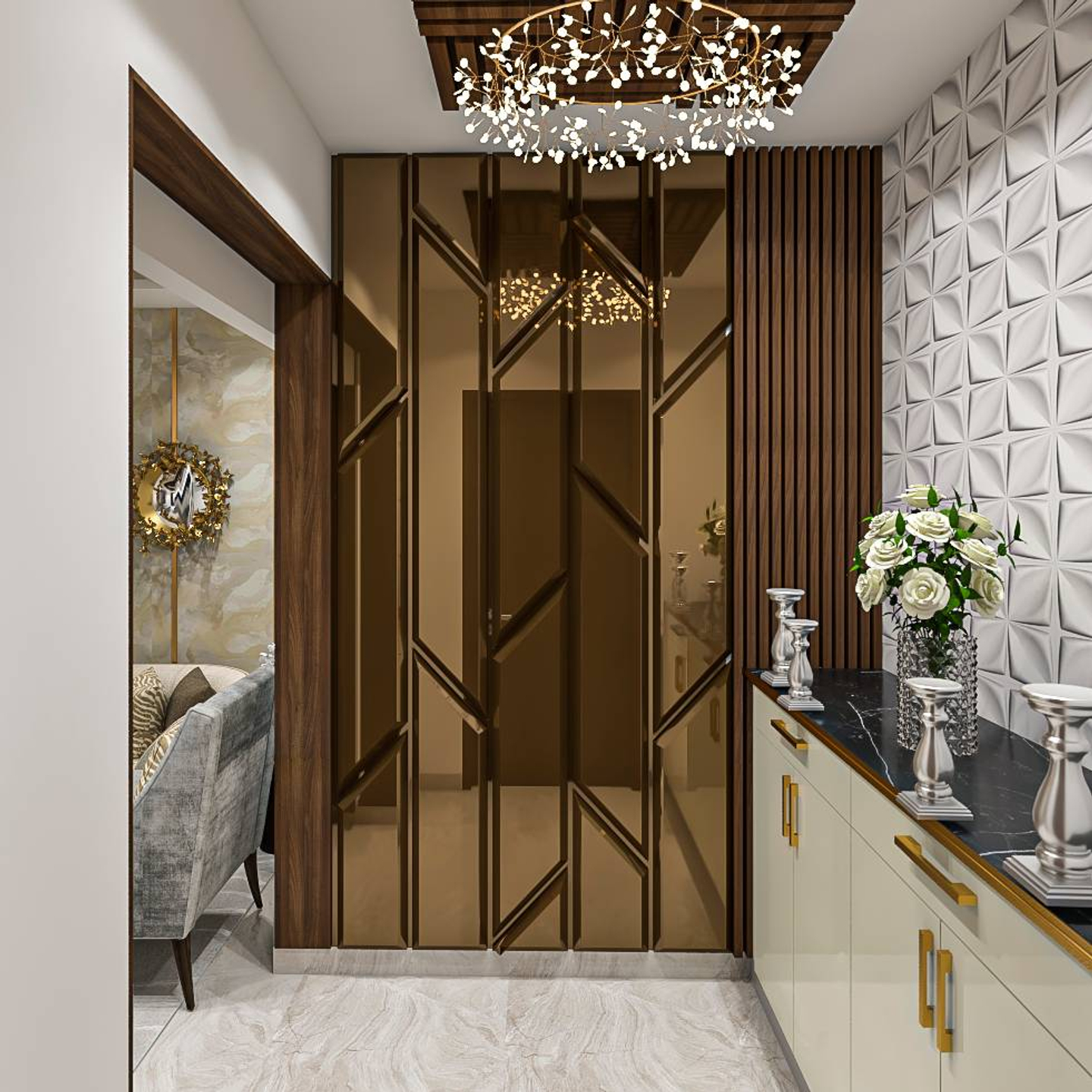 Classic Spacious Foyer Designed For Rental Homes | Livspace