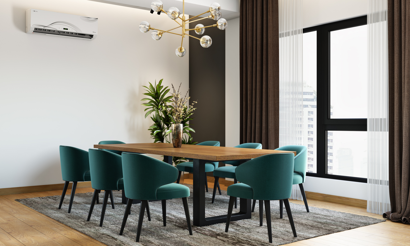 Modern Themed Spacious Multi-Functional Dining Room Design | Livspace