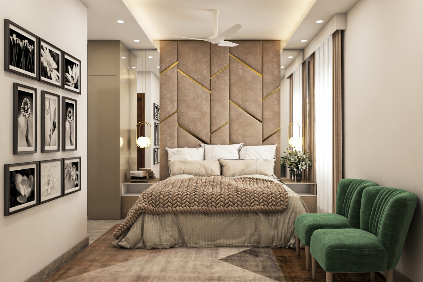 Spacious Contemporary Convenient Master Bedroom Design | Livspace