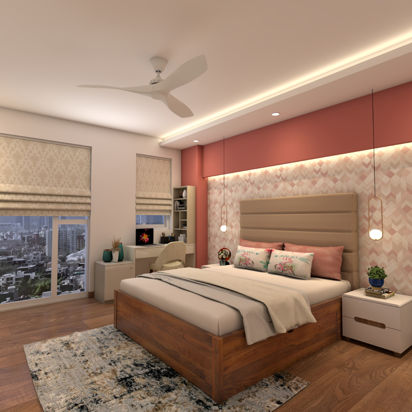 Single-Layered Rectangular Ceiling Design | Livspace