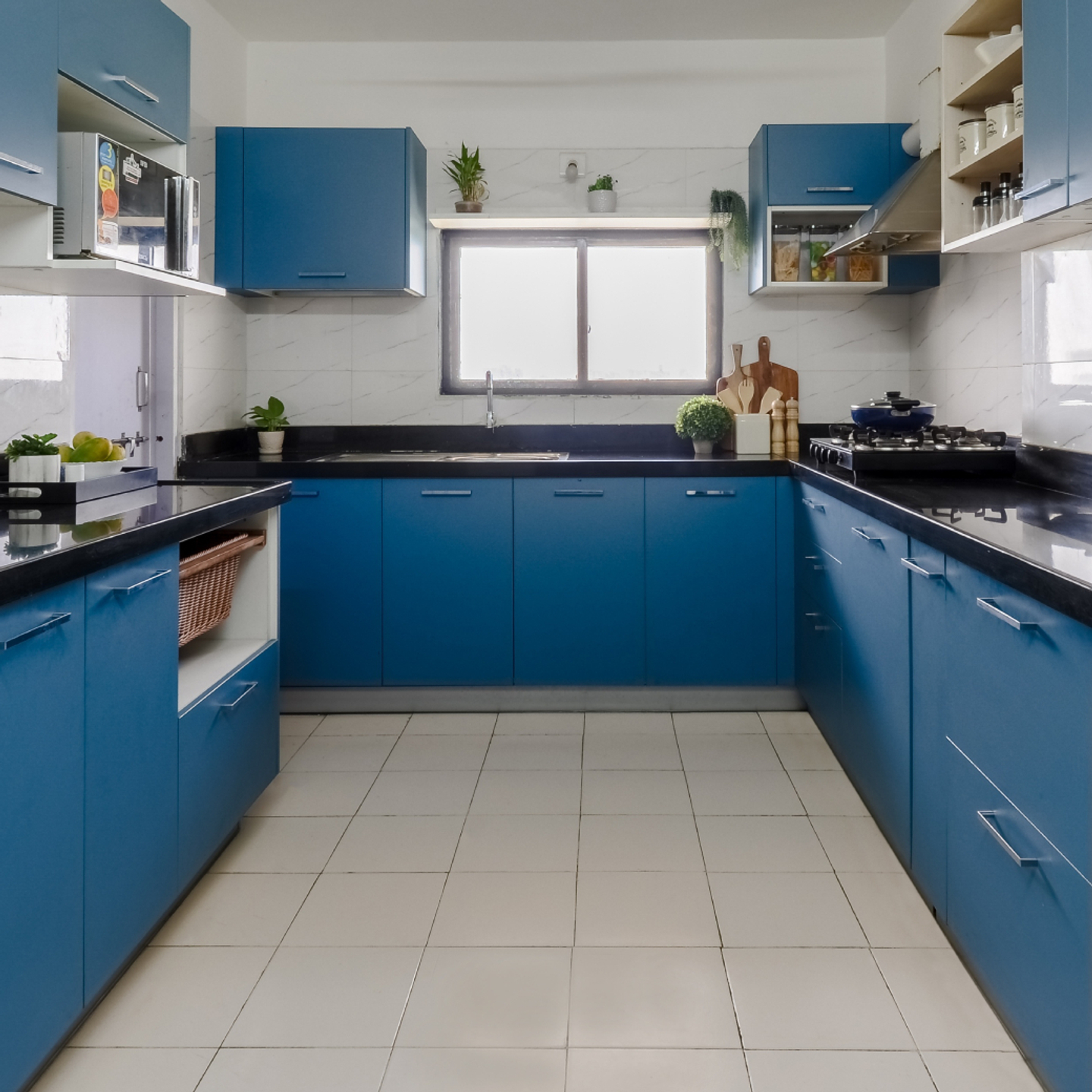 Square-Shaped Beige Floor Tiles Design With A Glossy Finish | Livspace