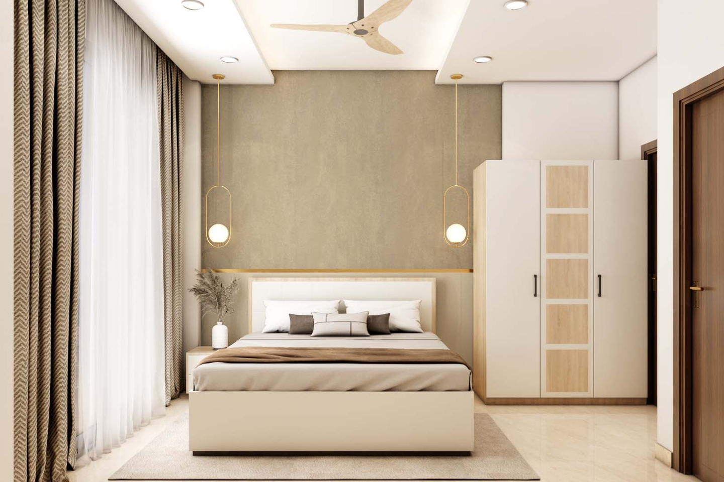 Stunning Guest Bedroom Design With Subtle Colour Palette | Livspace