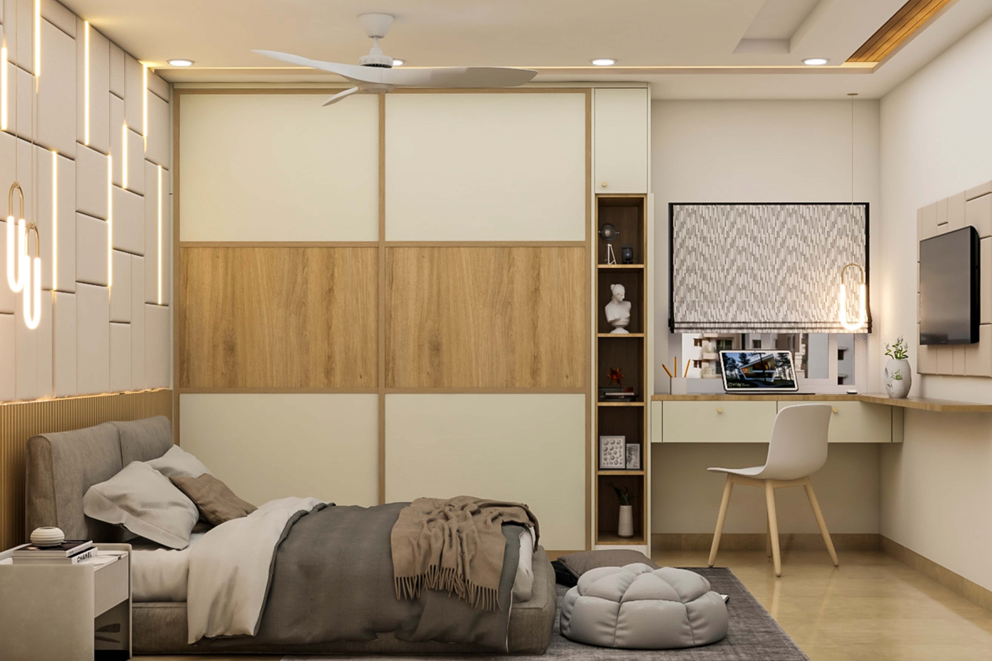 2-Door Floor-To-Ceiling Wardrobe Design | Livspace