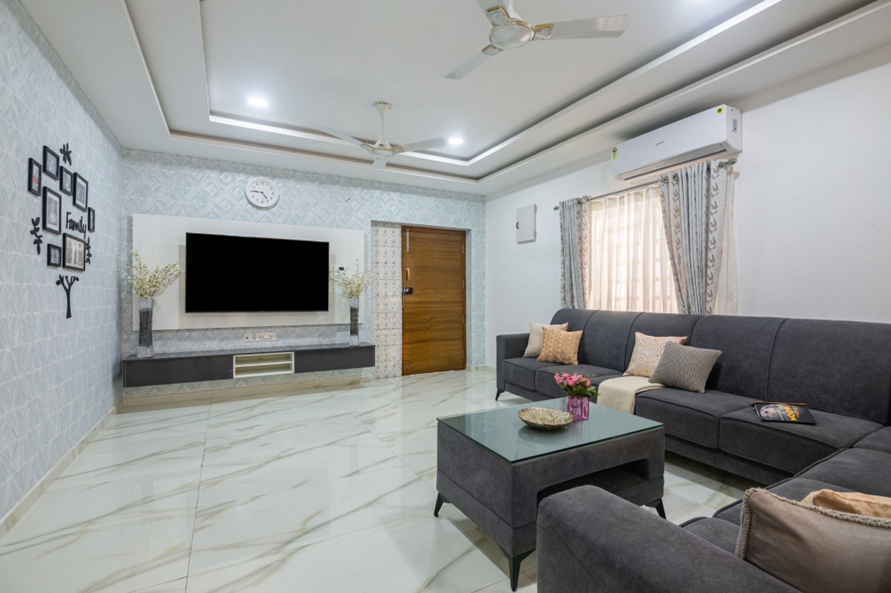 Modern Double Layer Peripheral False Ceiling | Livspace