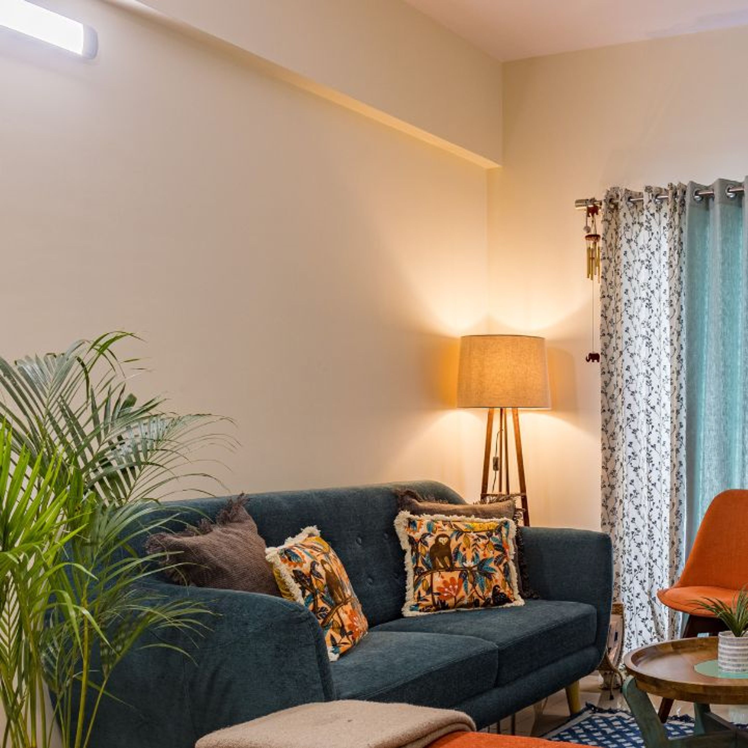 Warm Beige Wall Paint Design For Living Rooms | Livspace