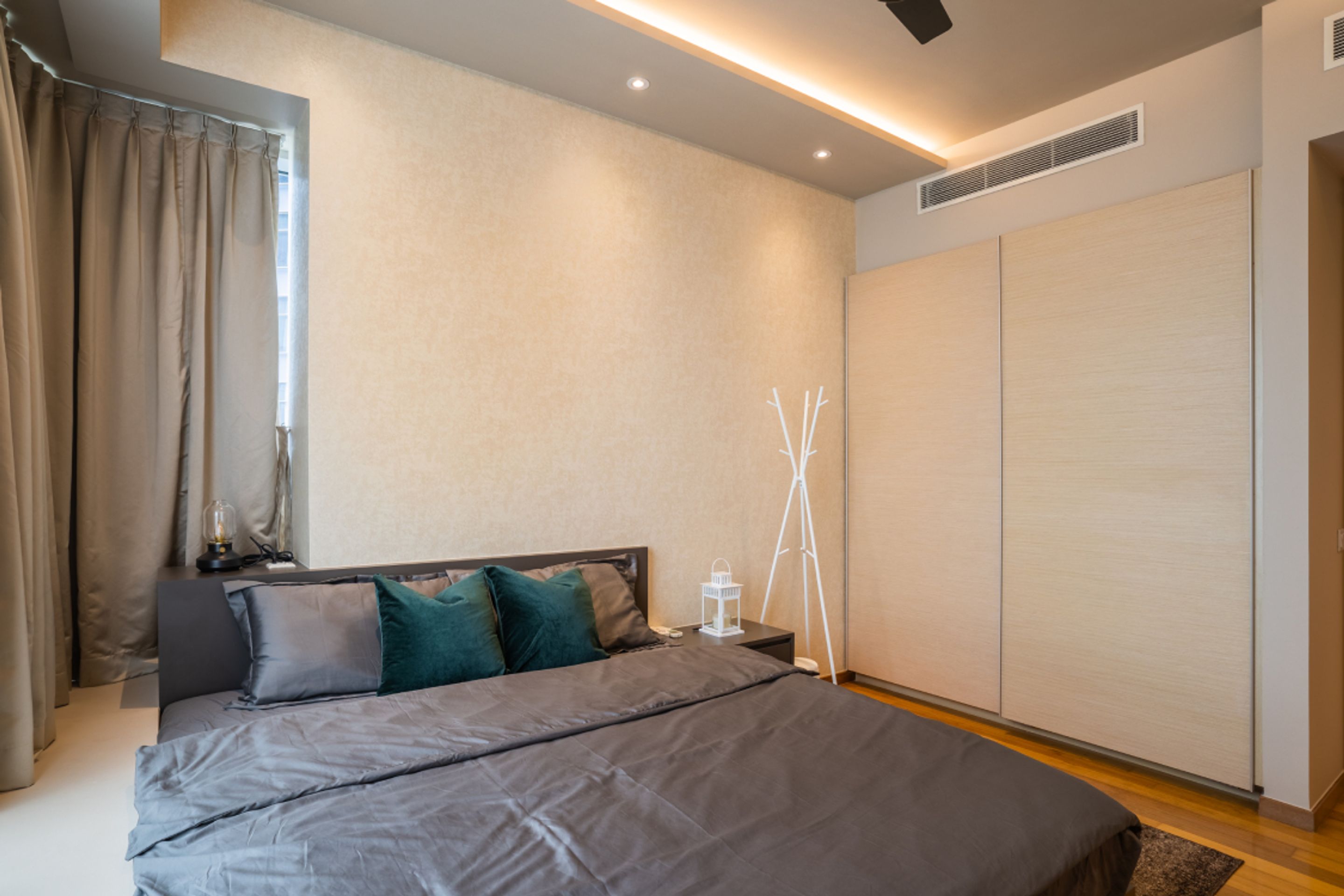 Linear Rectangular Gypsum False Ceiling Design | Livspace