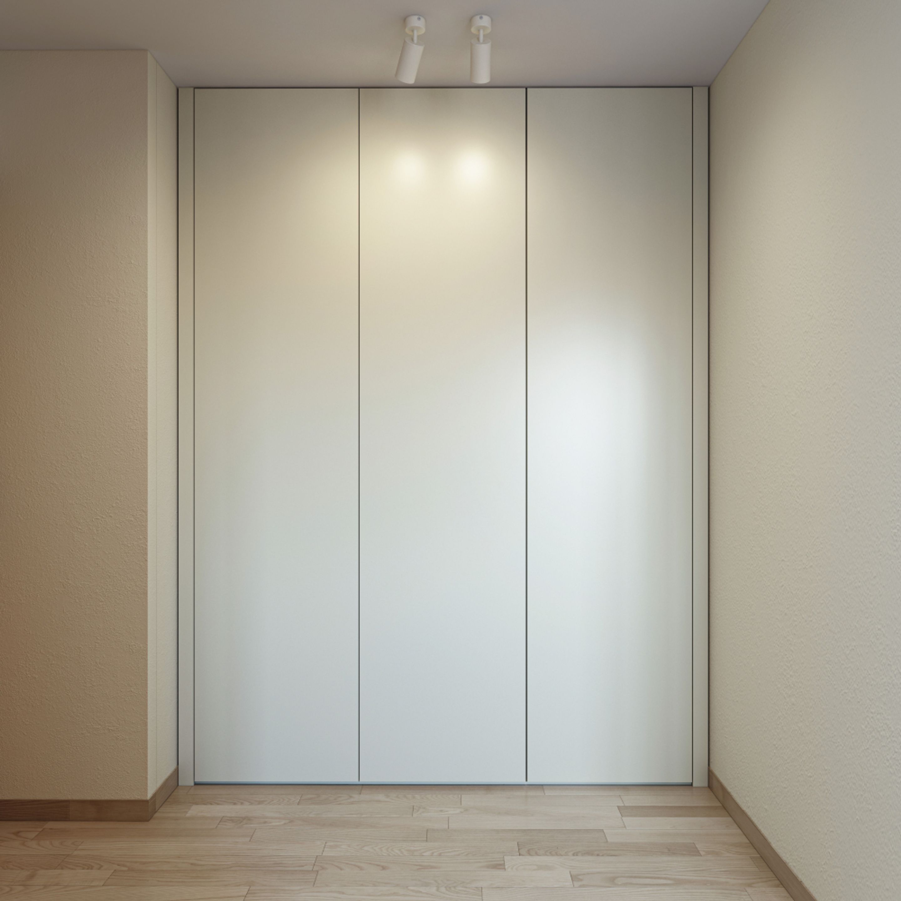 White Floor-To-Ceiling Wardrobe Design | Livspace