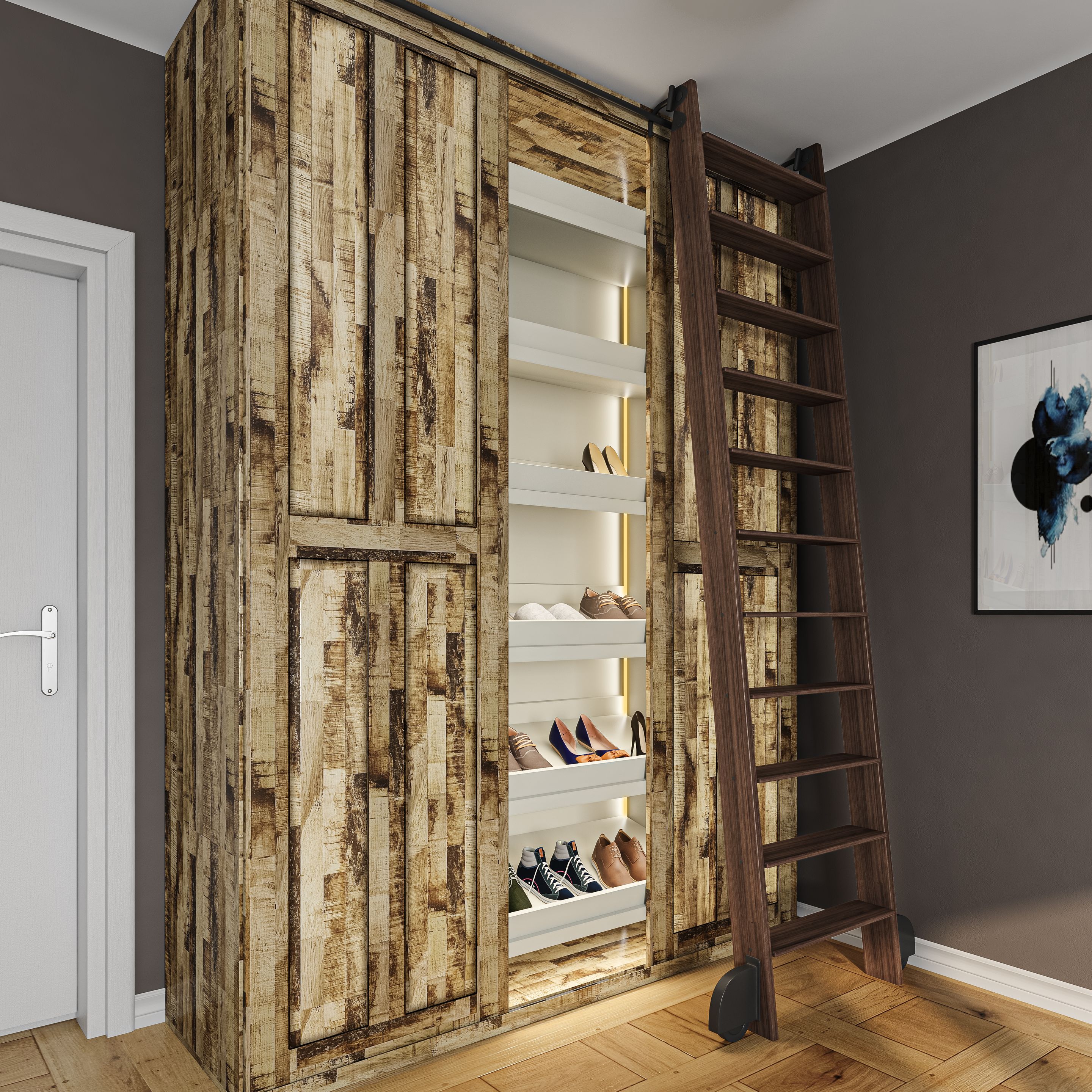 Rustic Wooden Foyer Ideas | Livspace