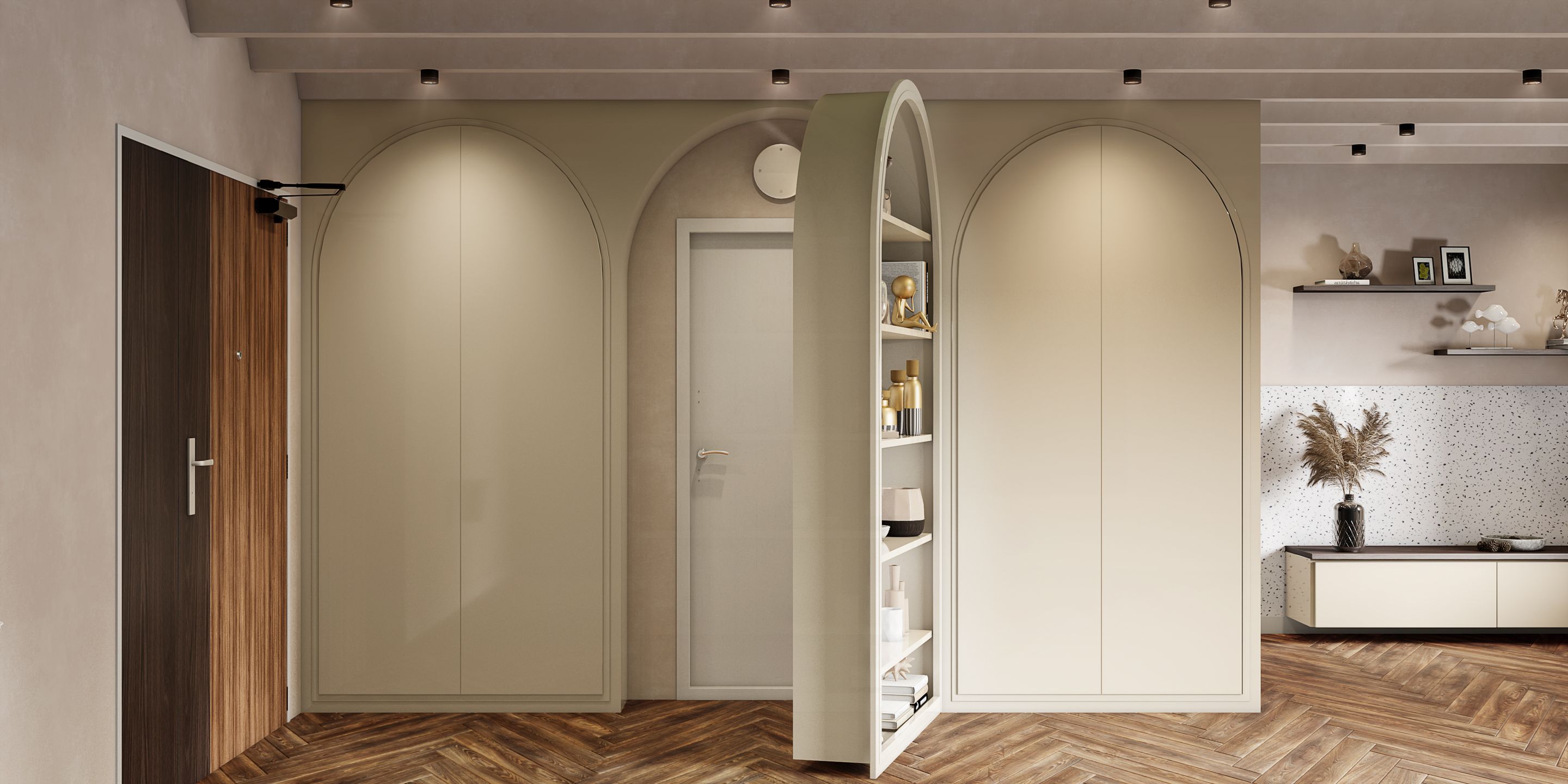 Modern Multi-Functional Spacious Foyer | Livspace