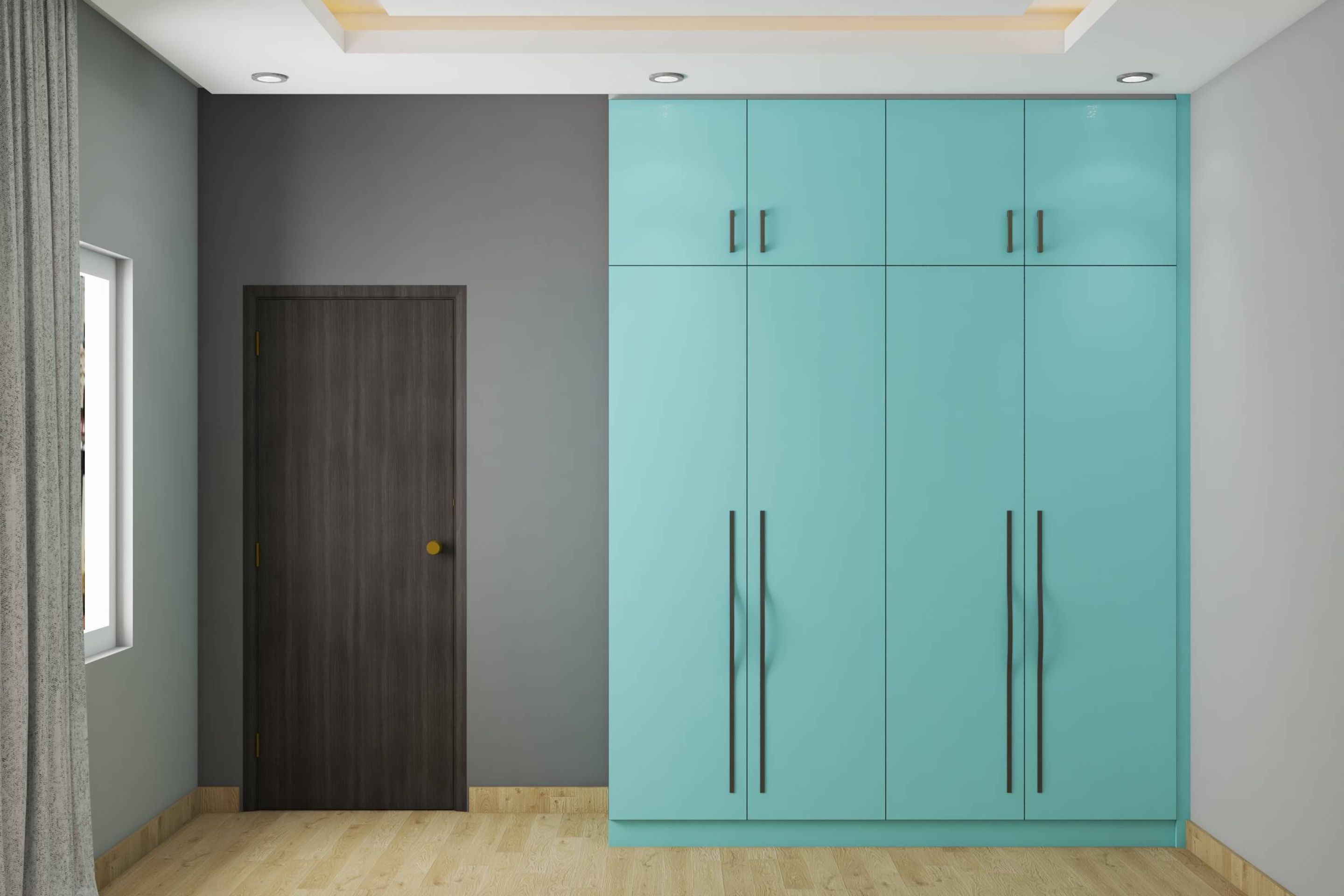 4-Door Swing Wardrobe Design With Long Handles | Livspace