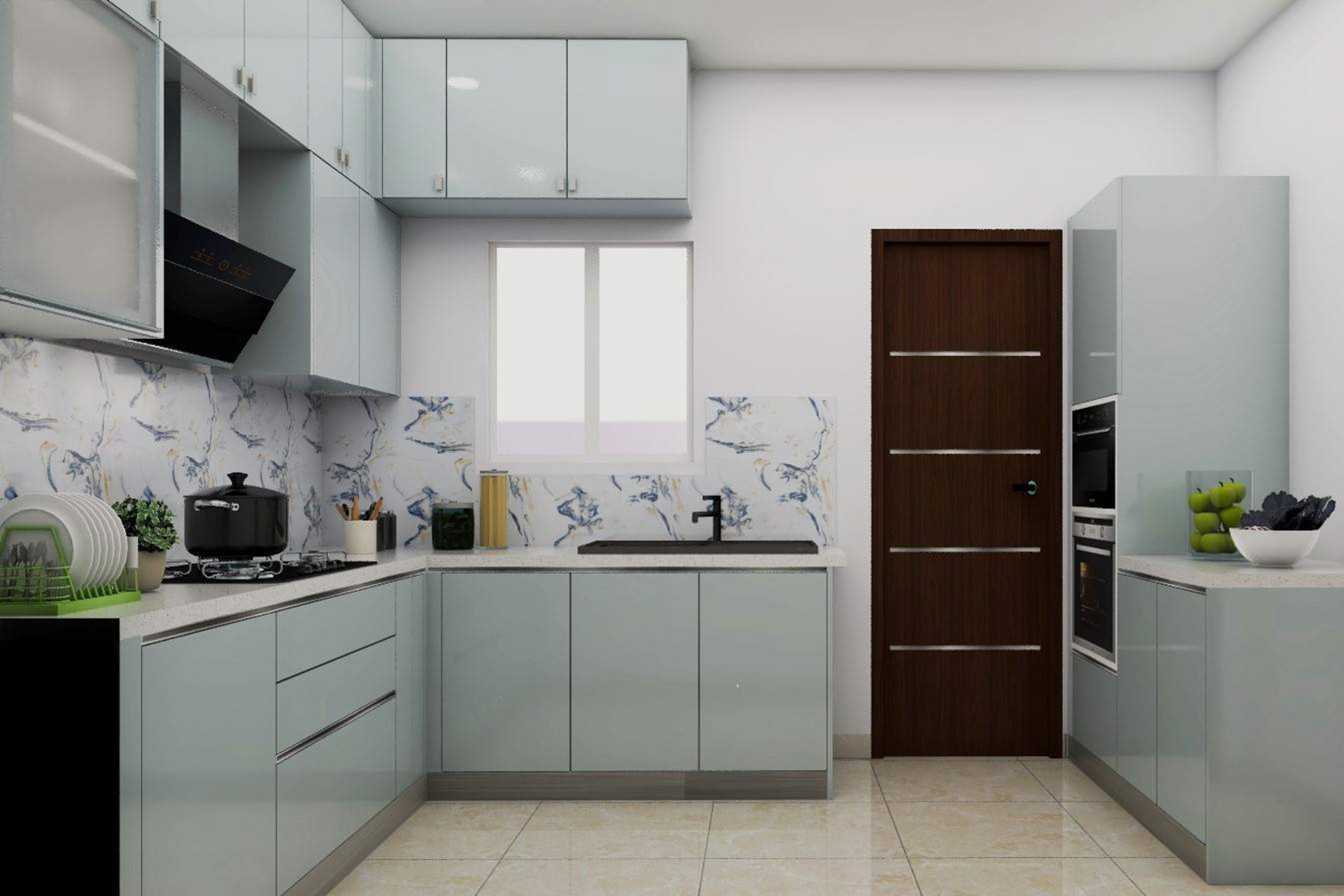 Convenient Modern Styled Compact Kitchen Design | Livspace