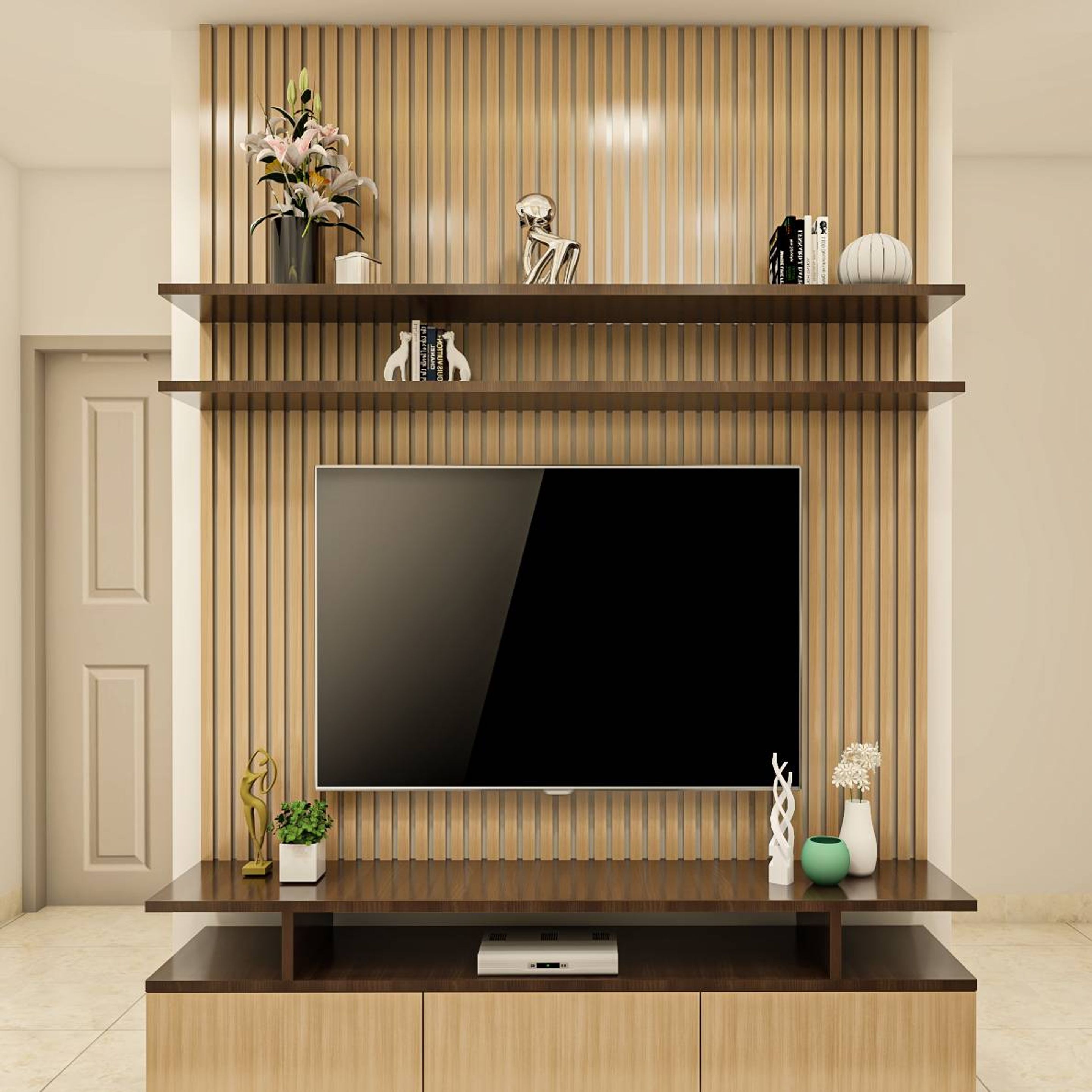 Compact TV Unit Design With Built-In Storage | Livspace Compact TV Unit Design With Built-In Storage | Livspace