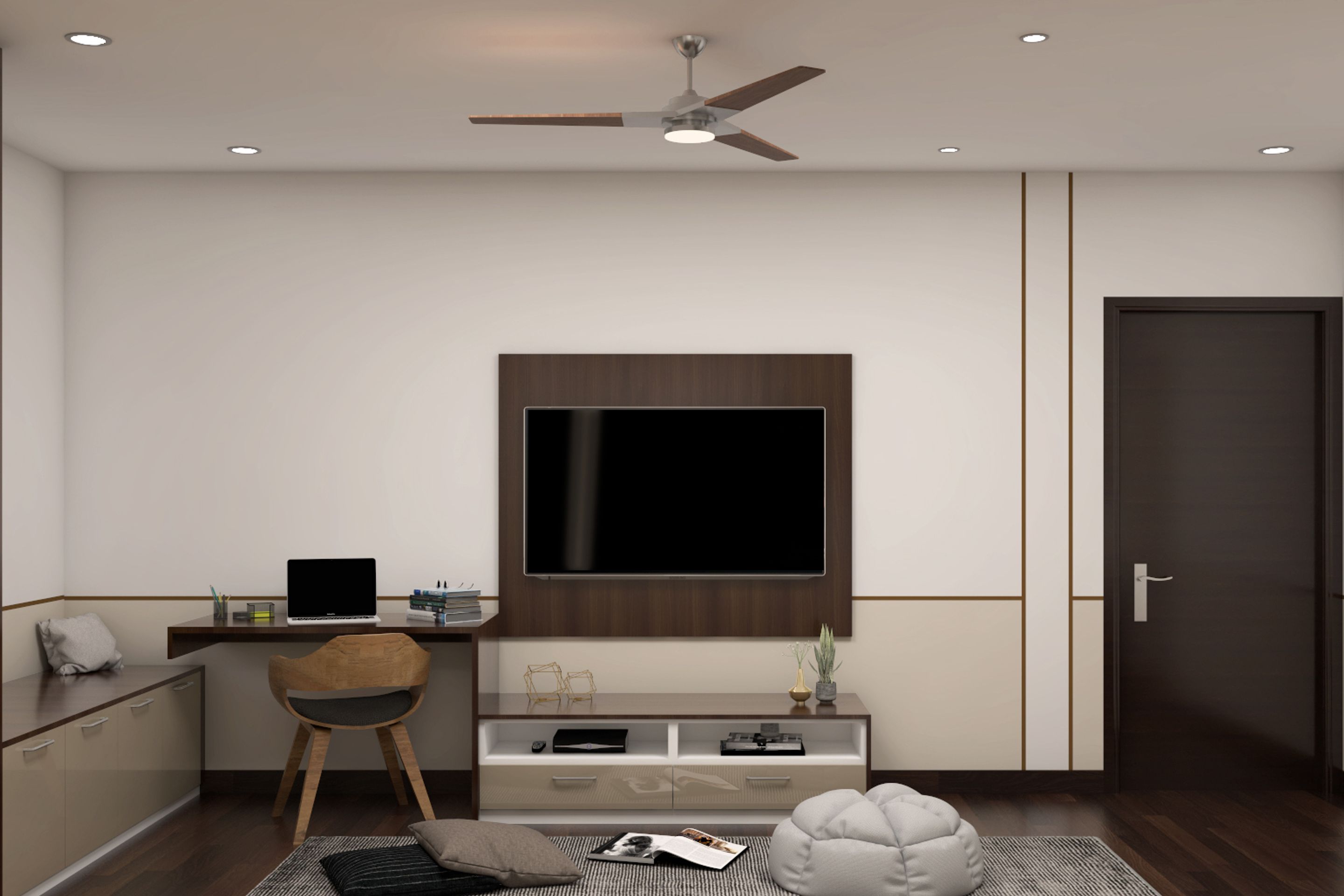 Spacious TV Unit Design With Storage | Livspace