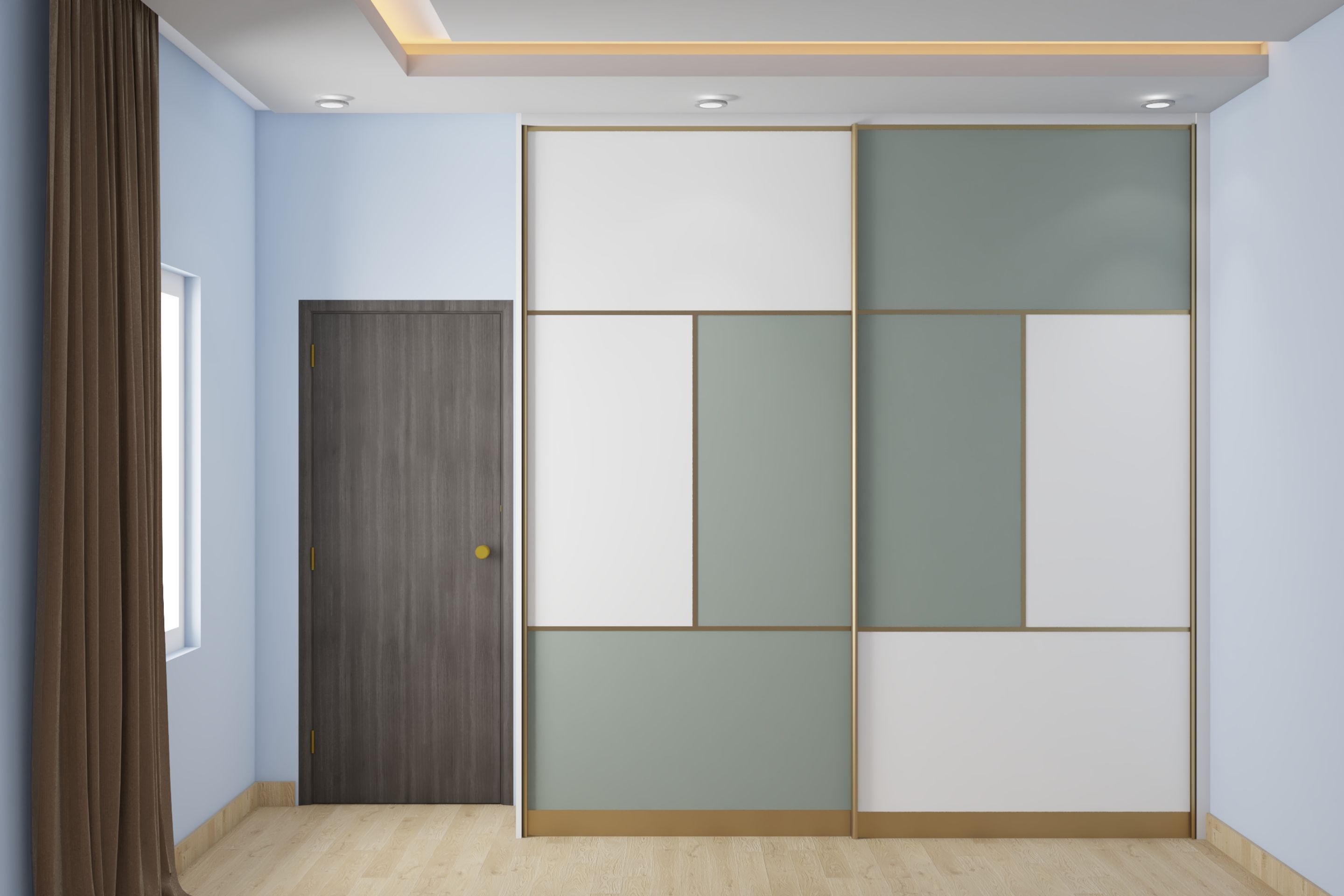Multicoloured Full-Length Wardrobe Design | Livspace