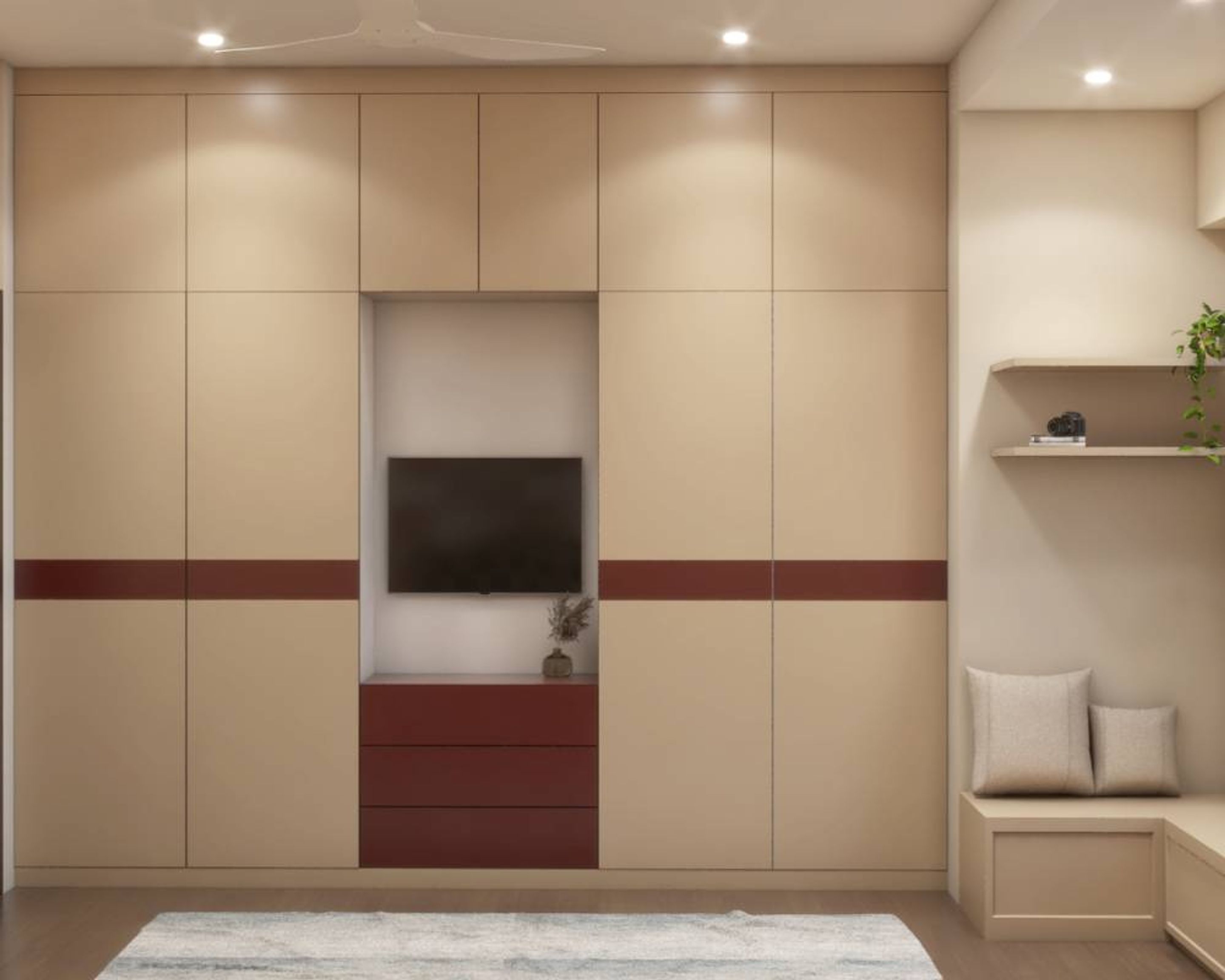 Contemporary Beige And Maroon Toned Contemporary Design | Livspace Contemporary Beige And Maroon Toned Contemporary Design | Livspace