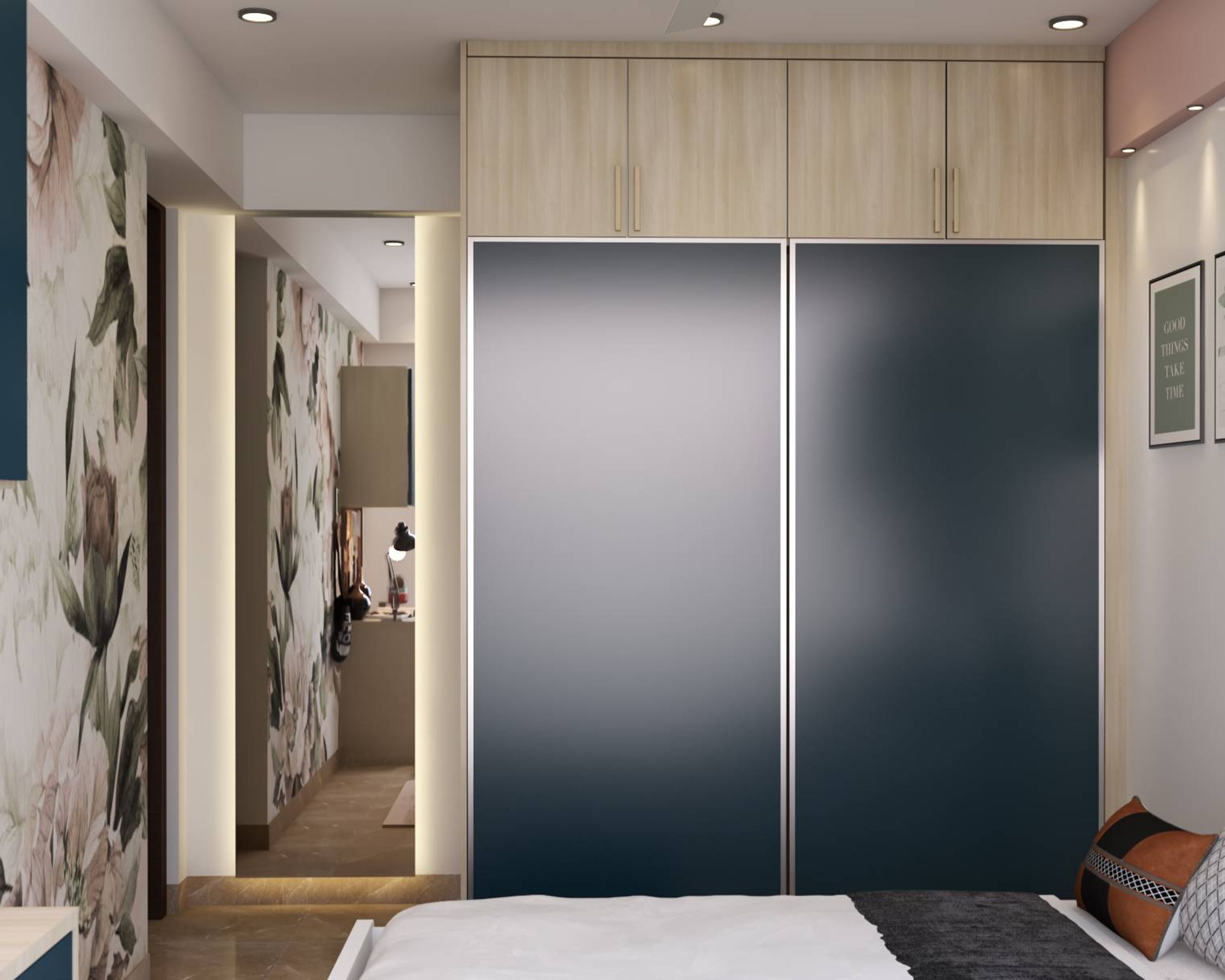 Compact Sliding Door Wardrobe Design | Livspace