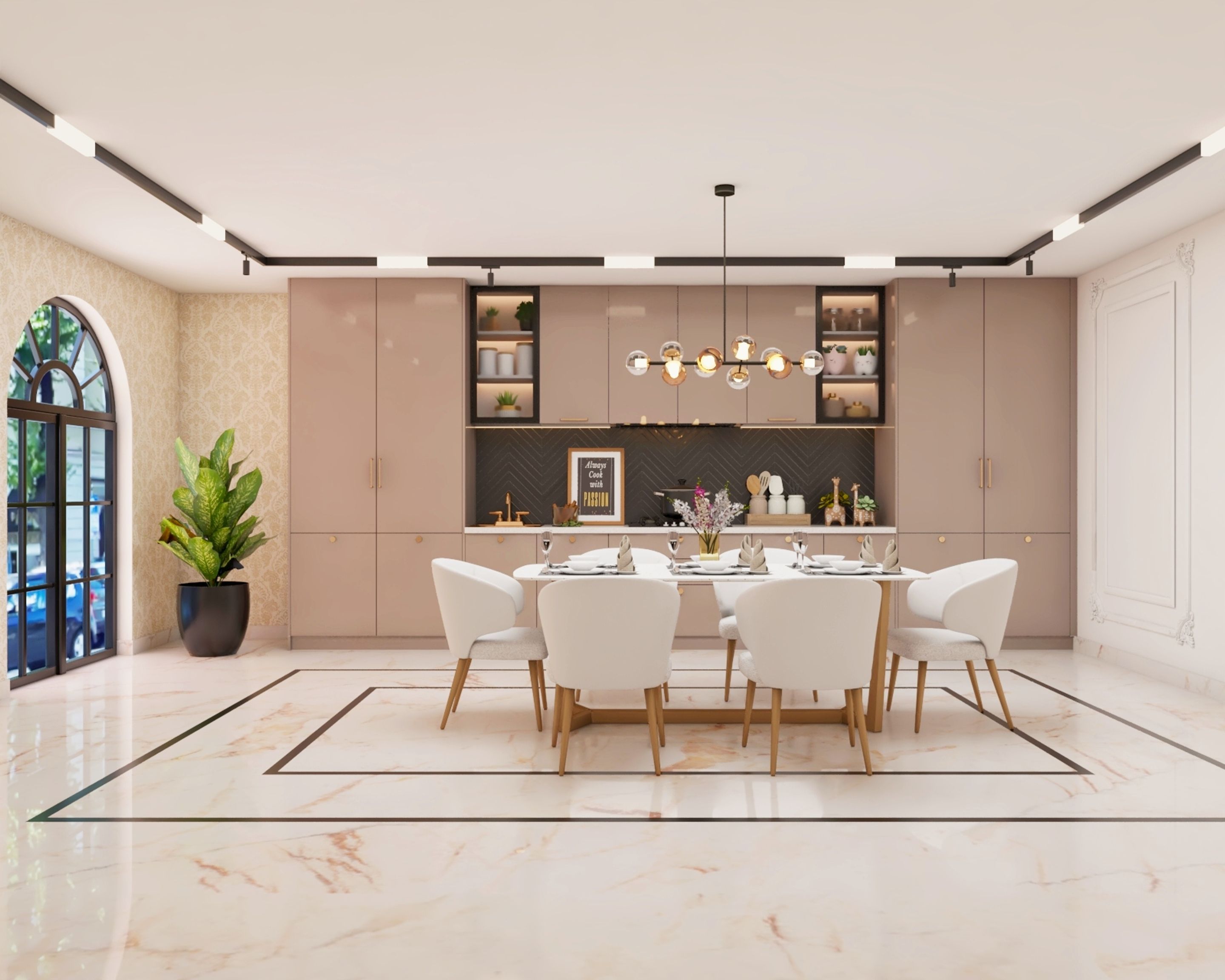 Straight Kitchen Design With Cappuccino-Toned Cabinets - 18x16 Ft ...