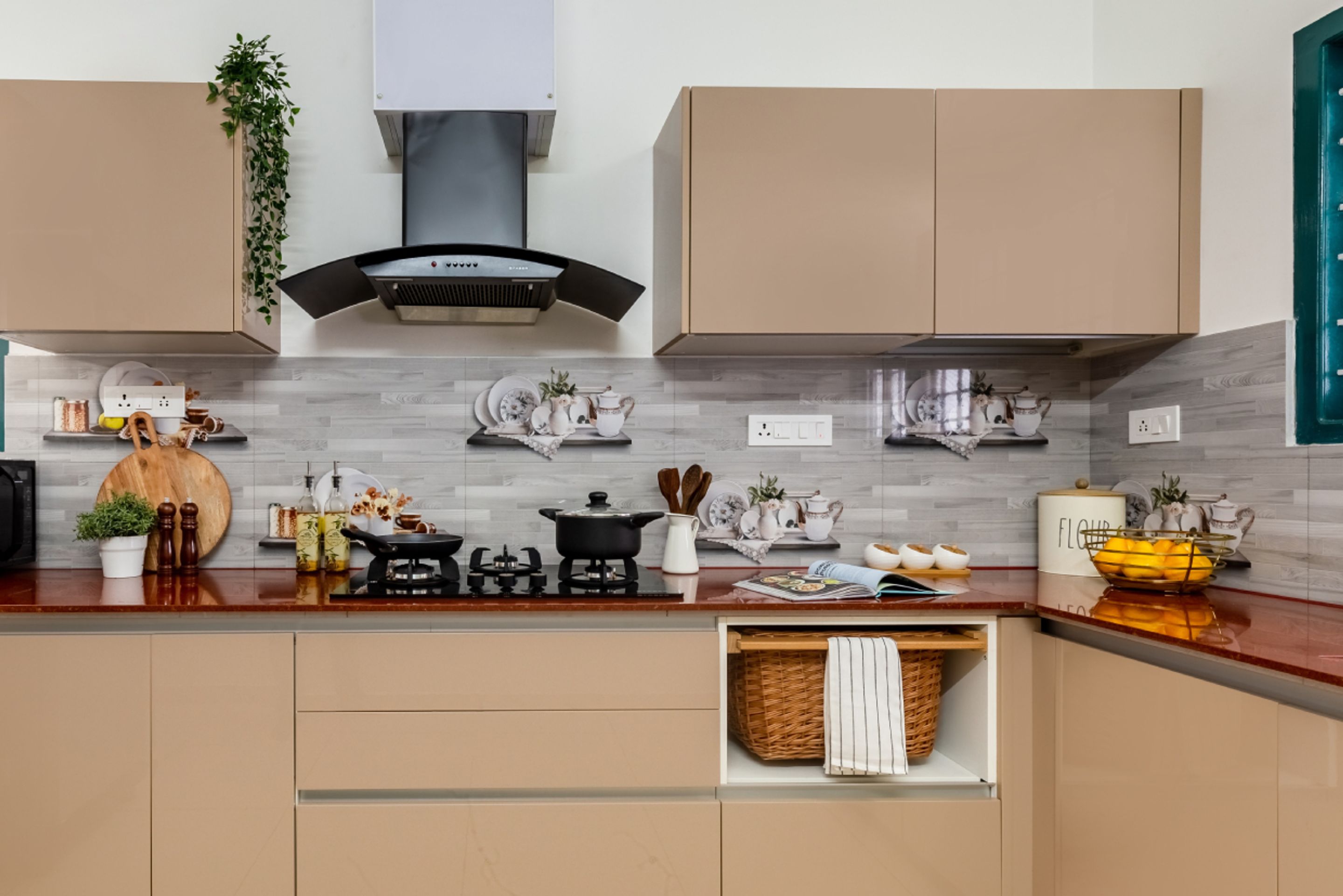 Grey Wall Tiles Design With A Glossy Finish | Livspace