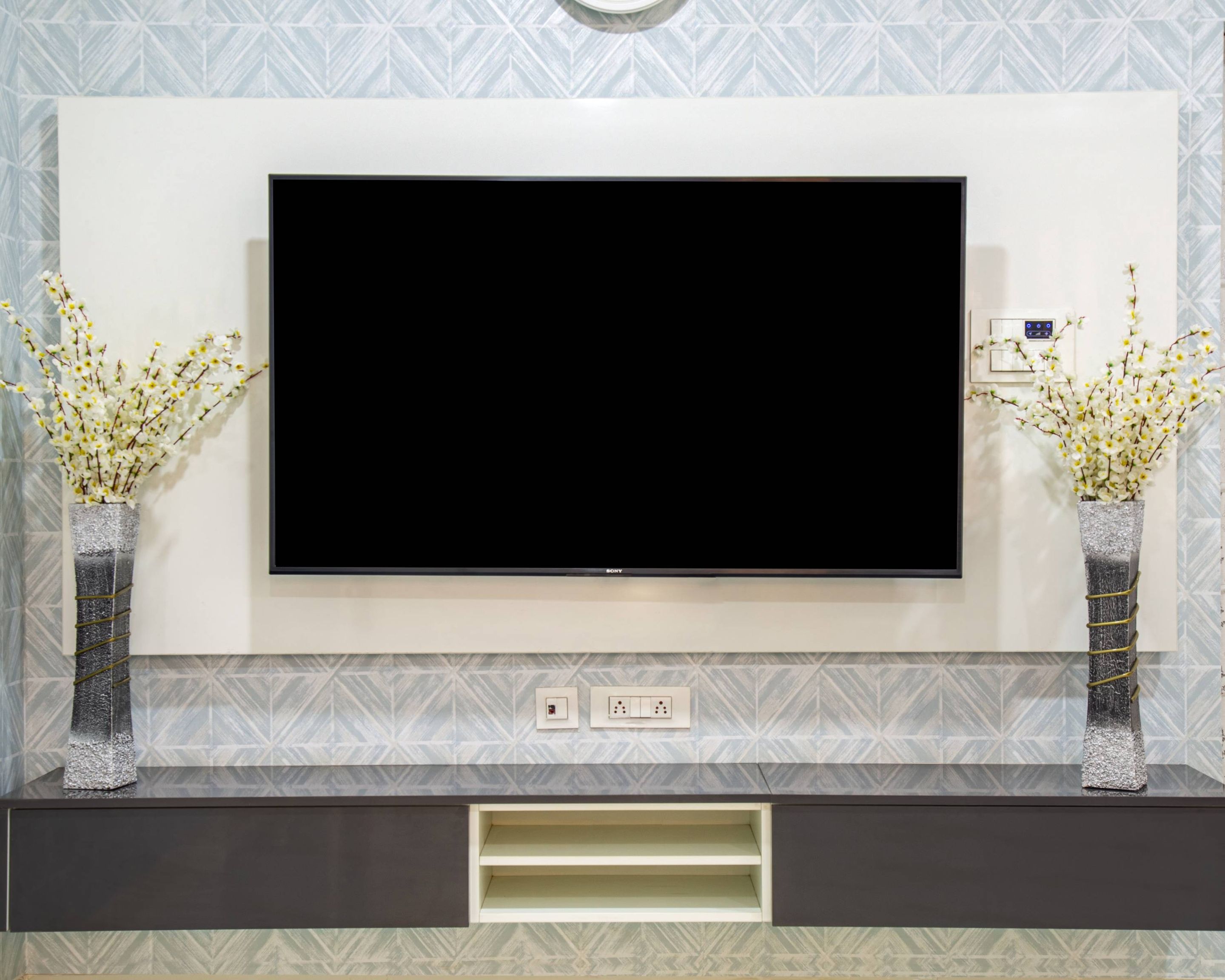 TV Cabinet With Open Storage Units | Livspace
