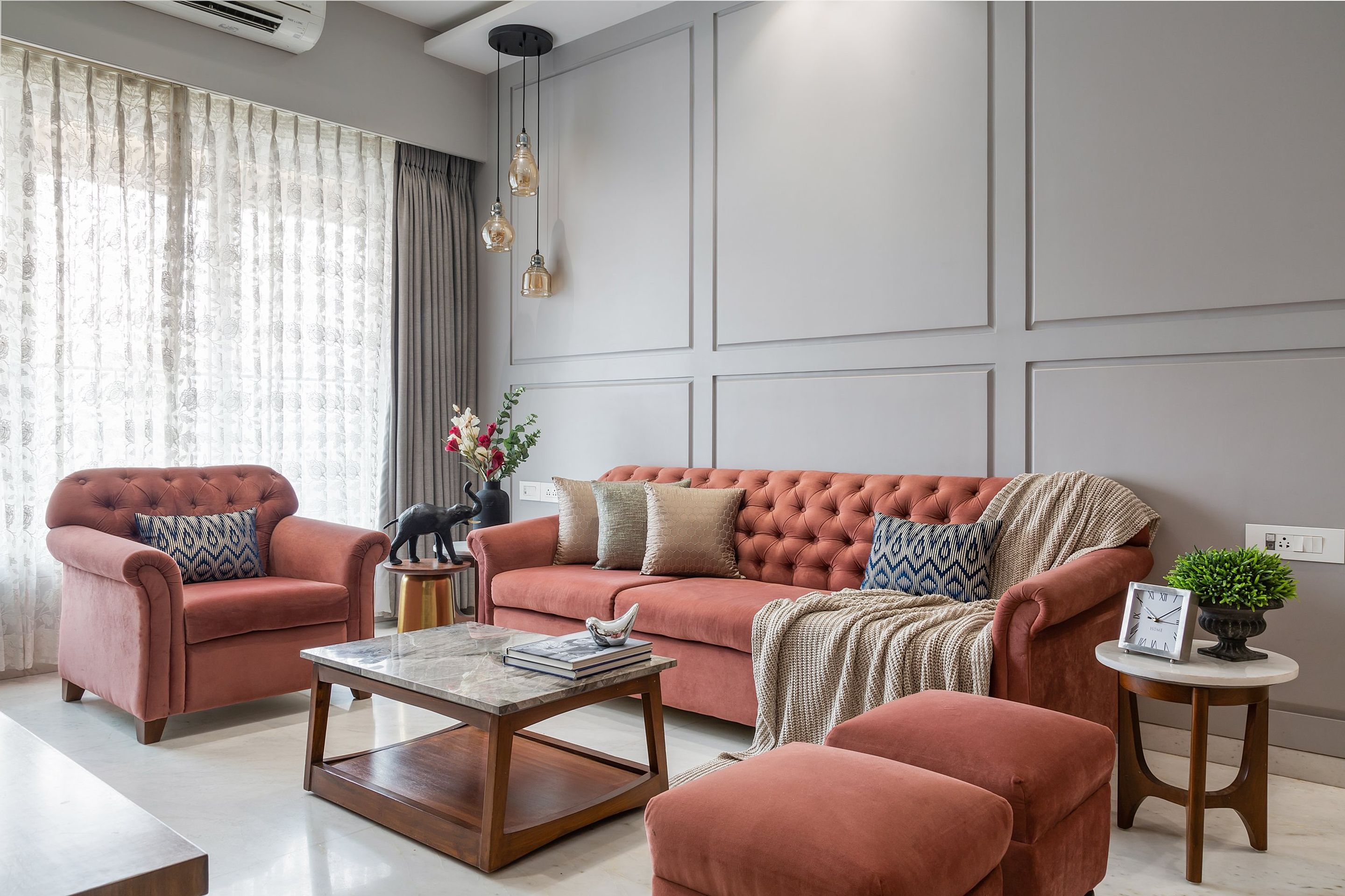 Light Grey Hall Wall Colour Combination | Livspace