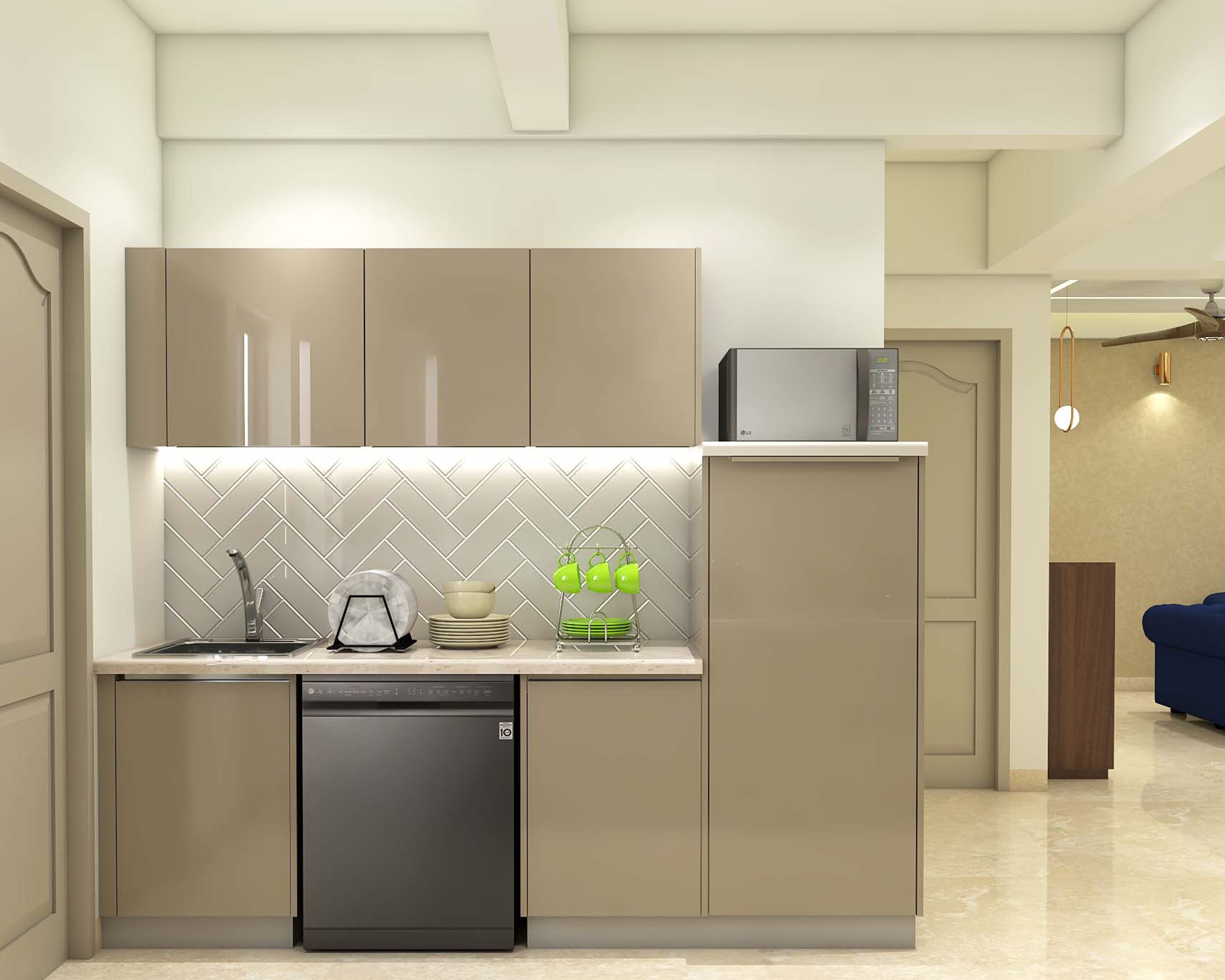 Spacious Modular Parallel Kitchen Design | Livspace