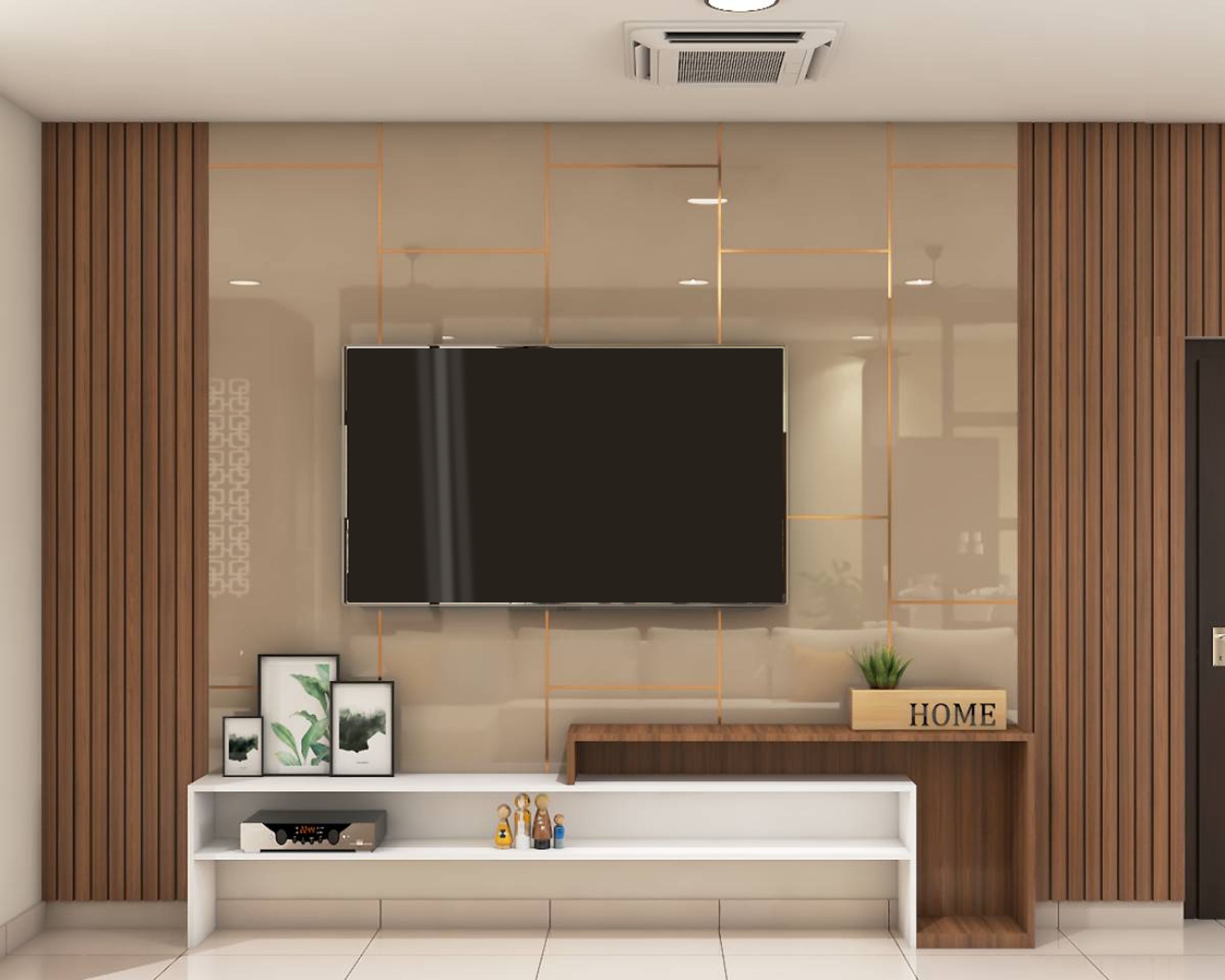 Compact Floor-Mounted TV Unit Design | Livspace