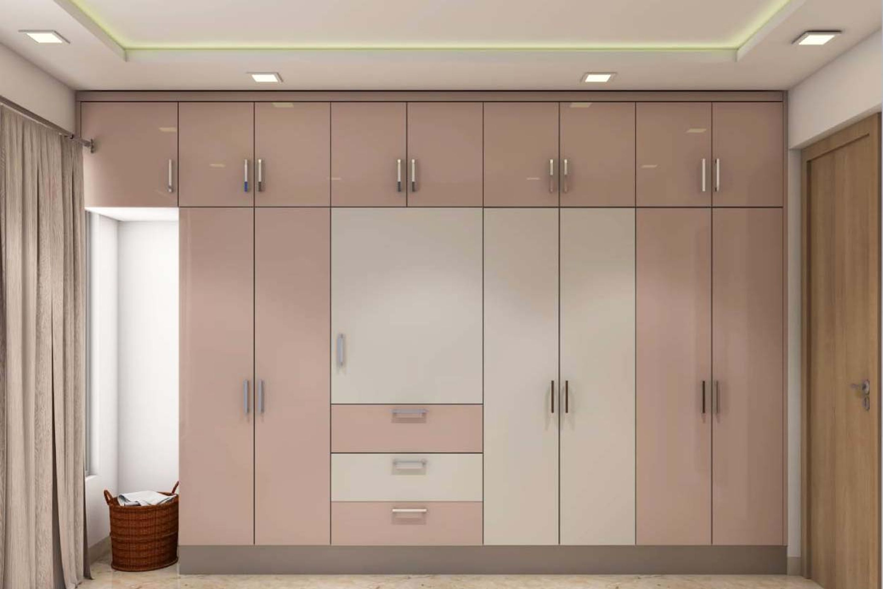 Spacious End To End 7 Door Wardrobe Livspace