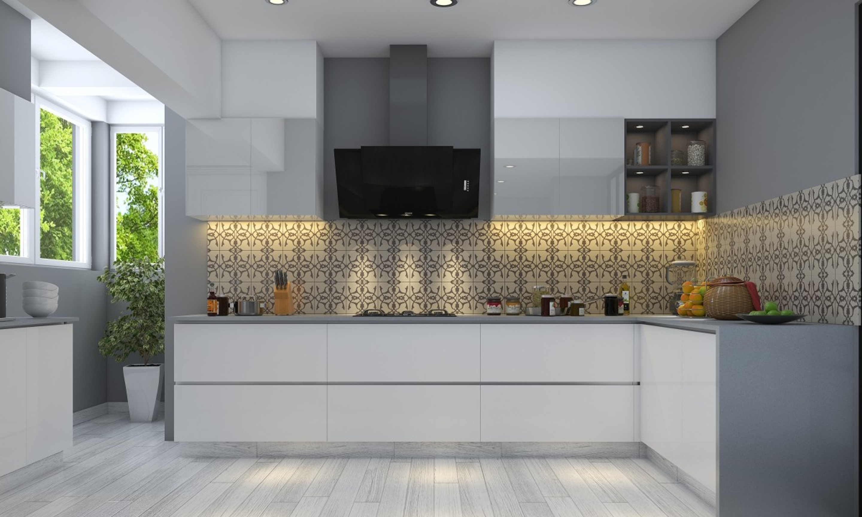 Buy Elsa L-Shaped Modular Kitchen online in India - livspace.com