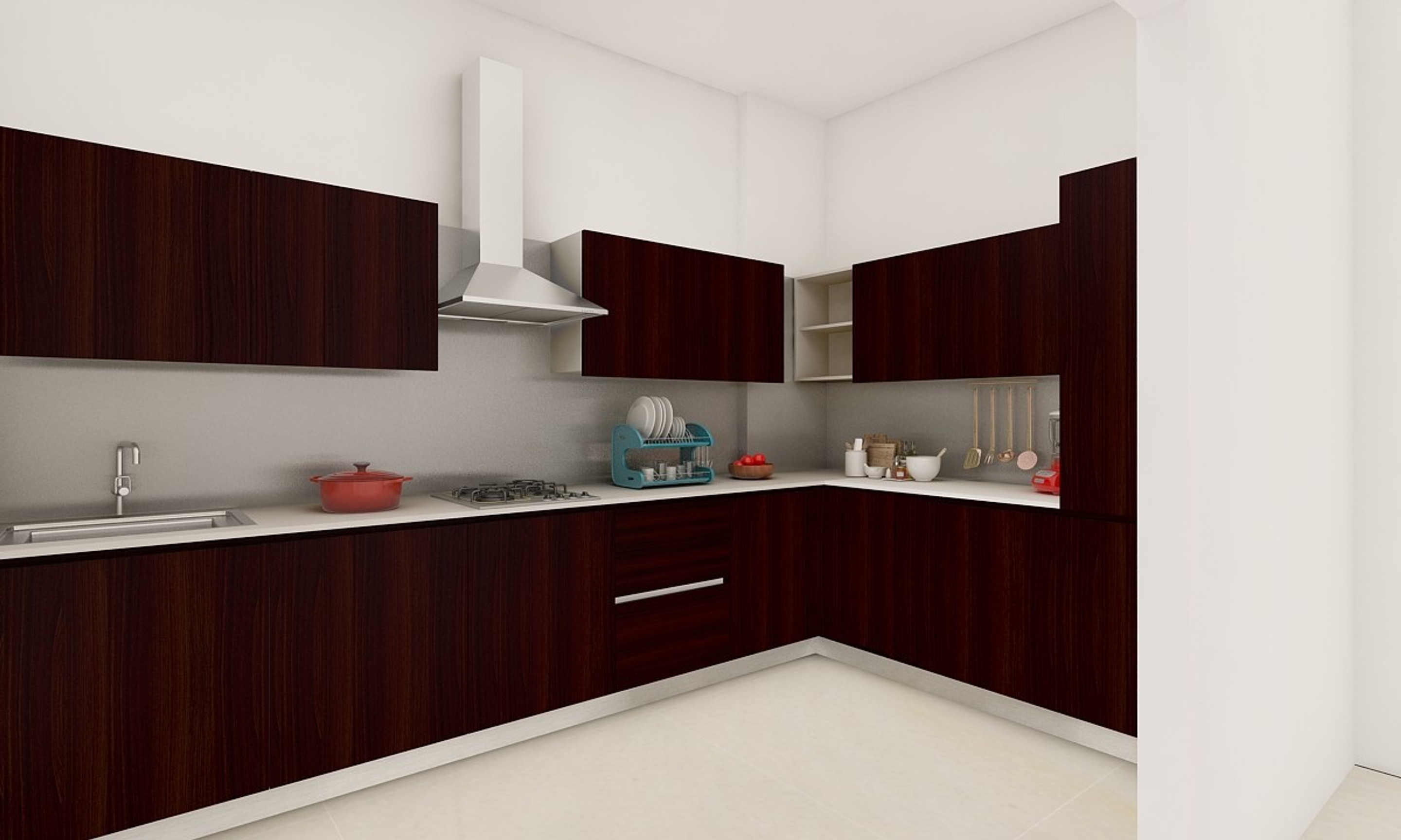 Buy Modern Sleek L Shaped Kitchen online in India - livspace.com