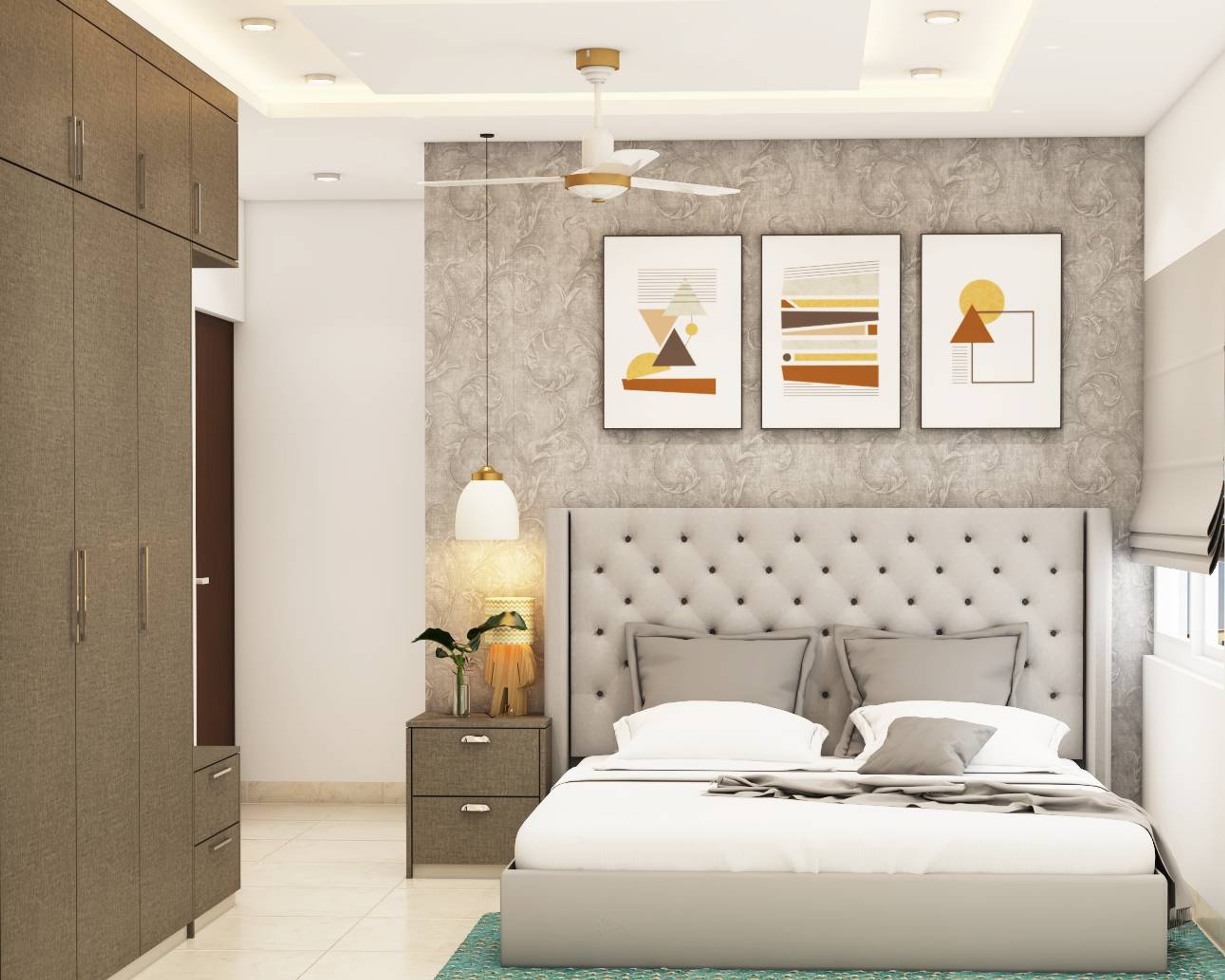 Modern Guest Bedroom Styled With Hinged Wardrobe Design | Livspace