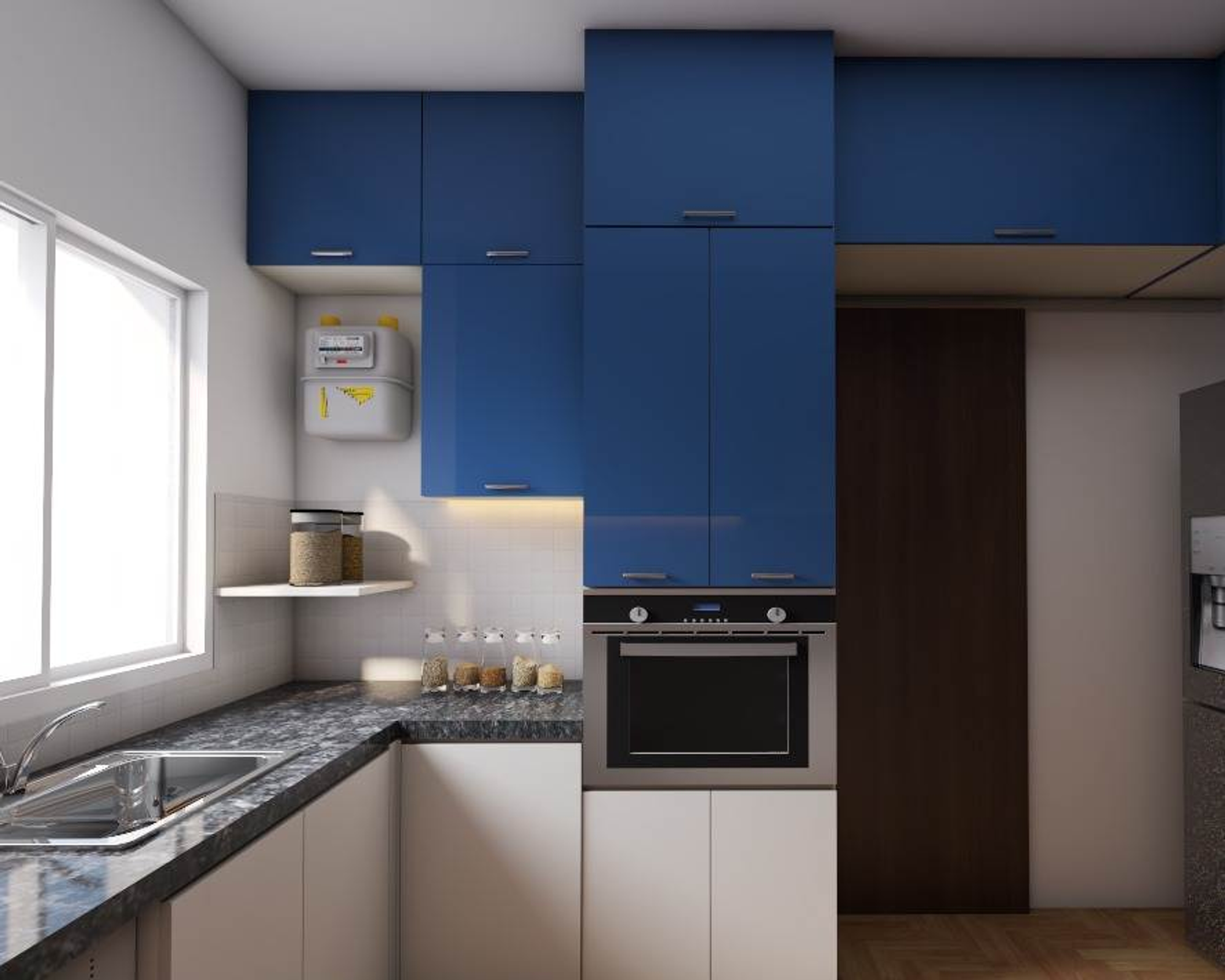 Modern L-Shaped Kitchen Design Idea | Livspace