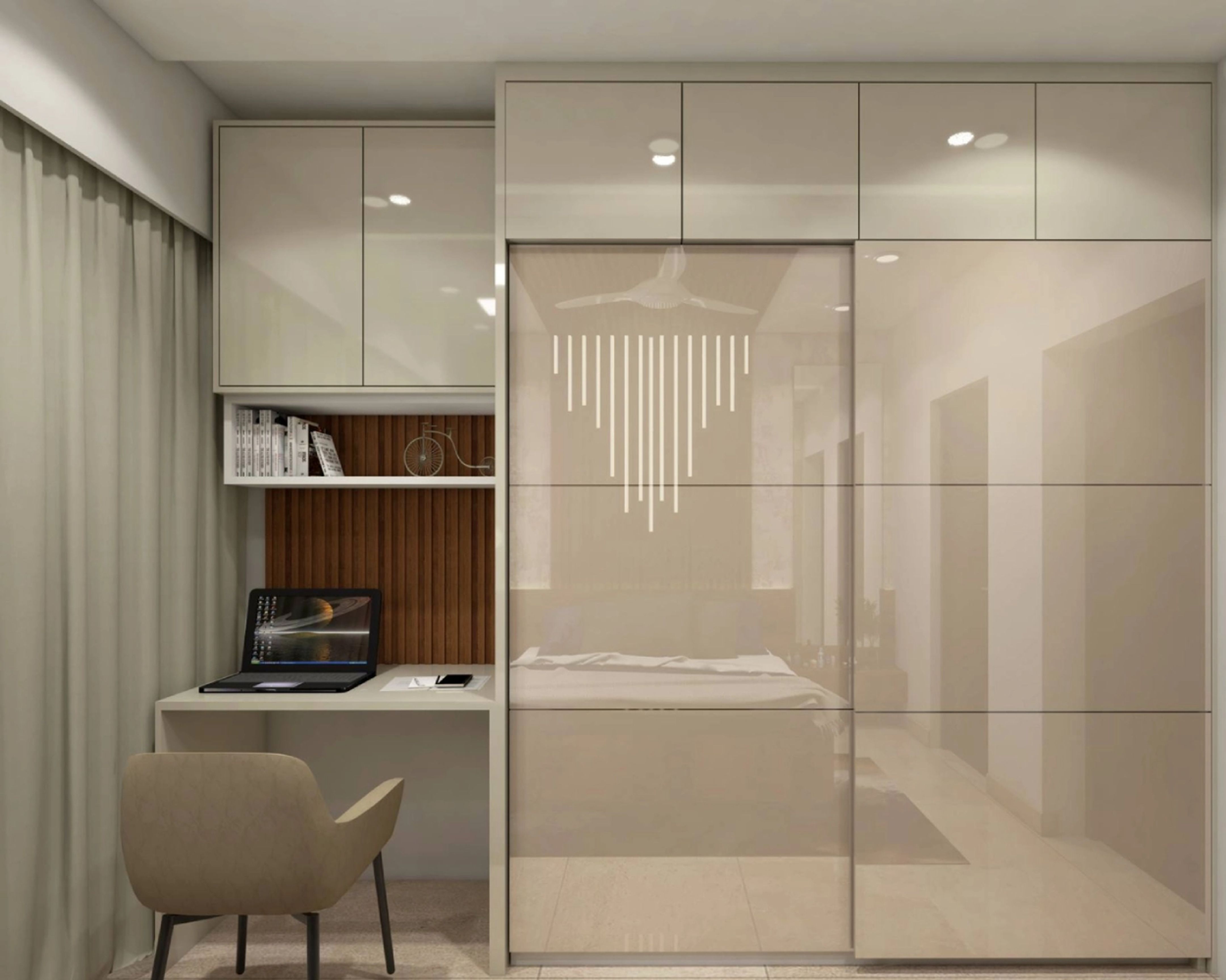 Spacious Wardrobe Design With Sliding Doors | Livspace