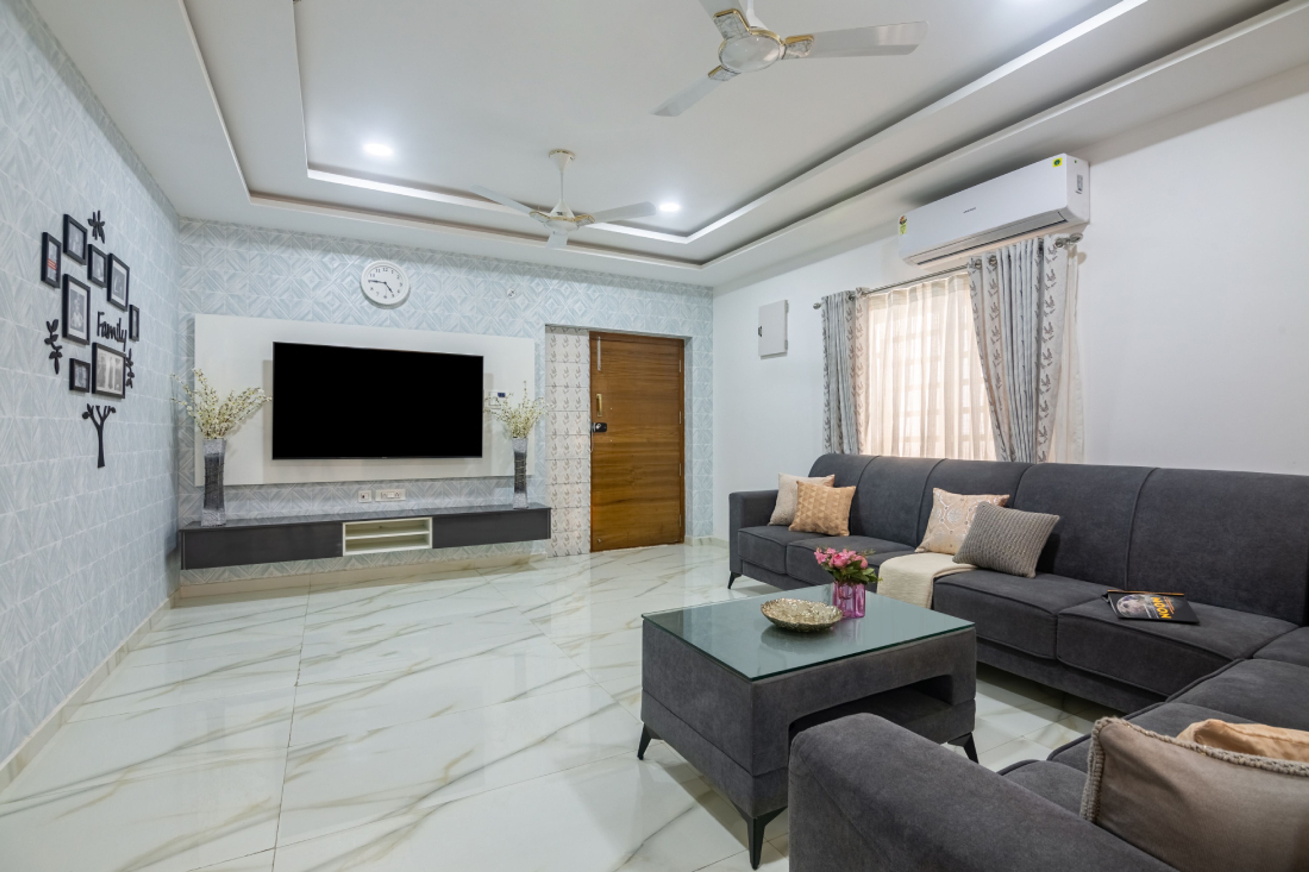 Modern Double Layer Peripheral False Ceiling | Livspace
