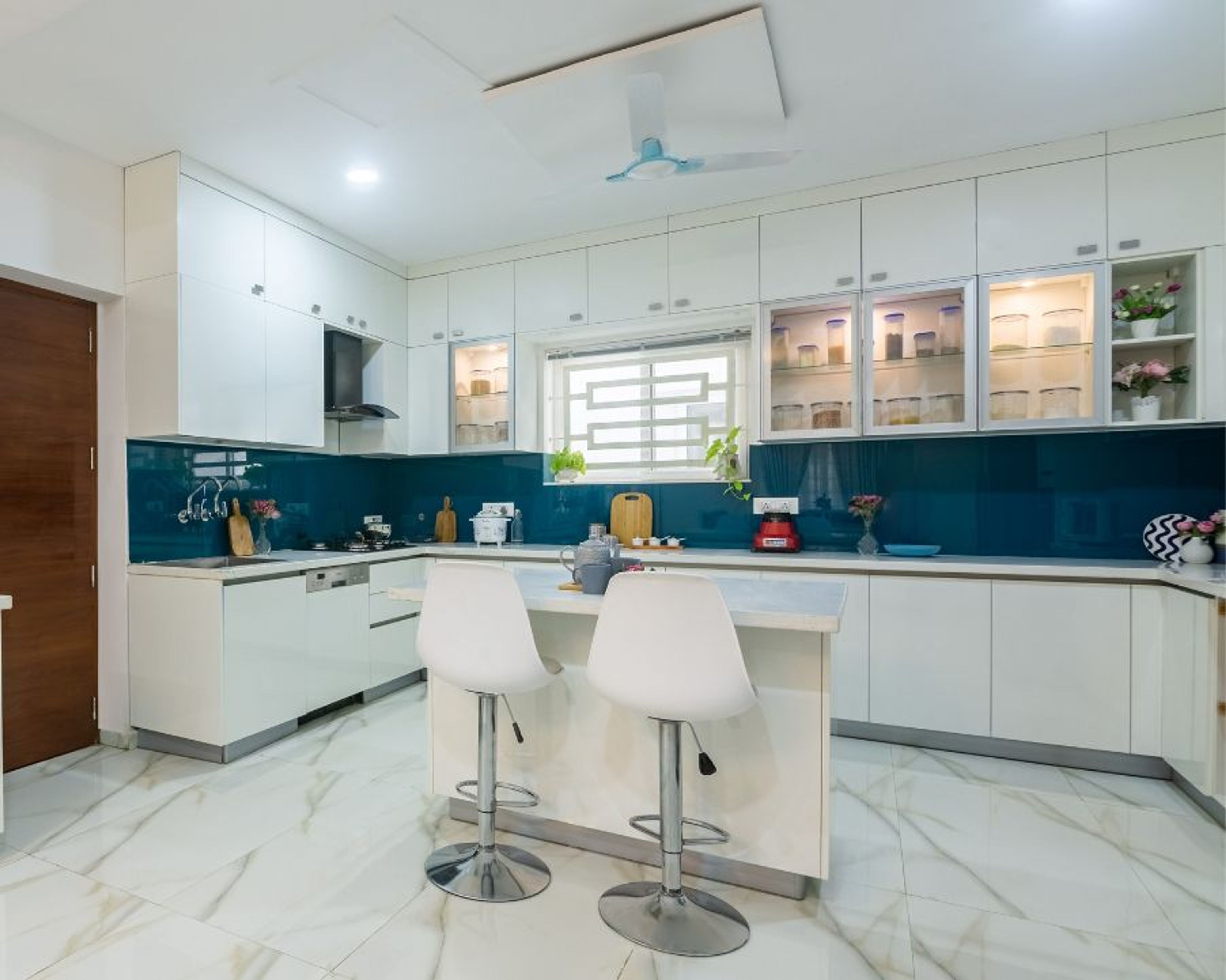 White Sliding Window Design For Kitchens | Livspace