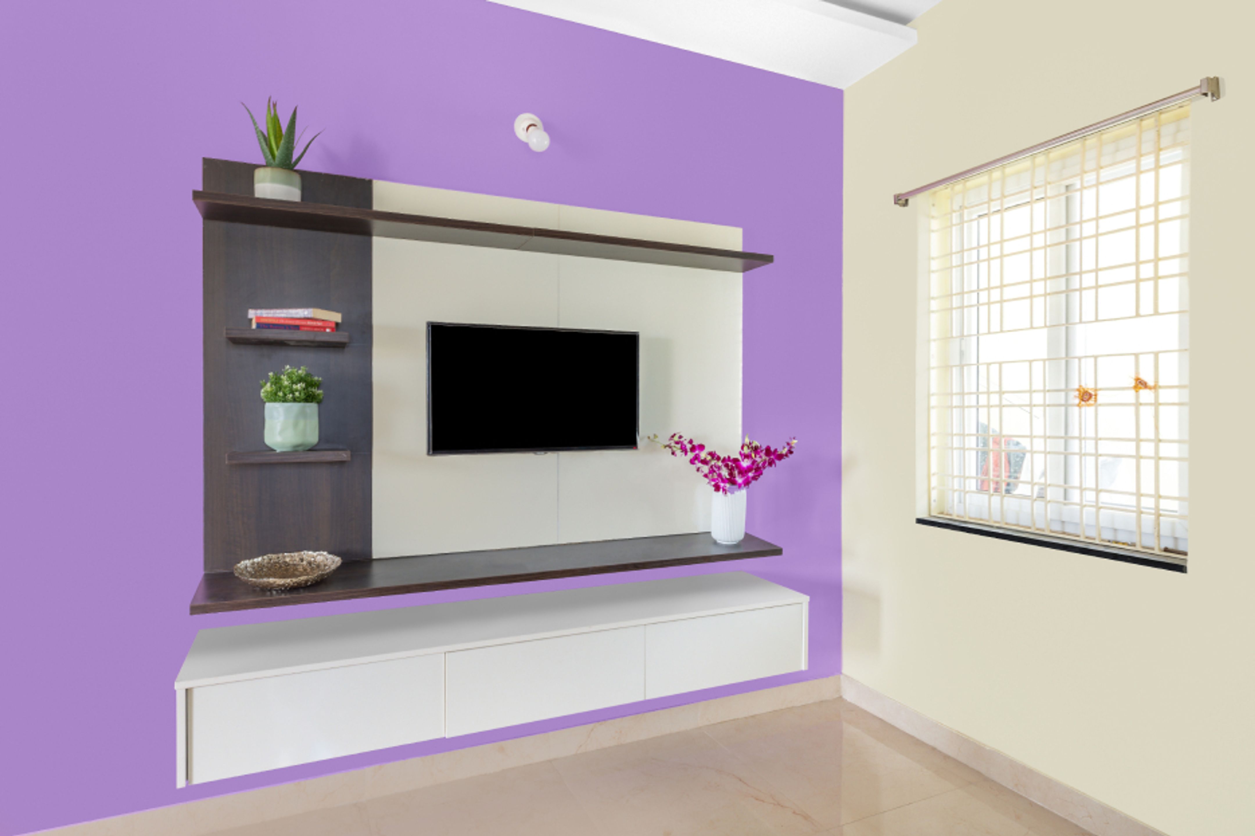 White UPVC Window Design With Granite Copping | Livspace