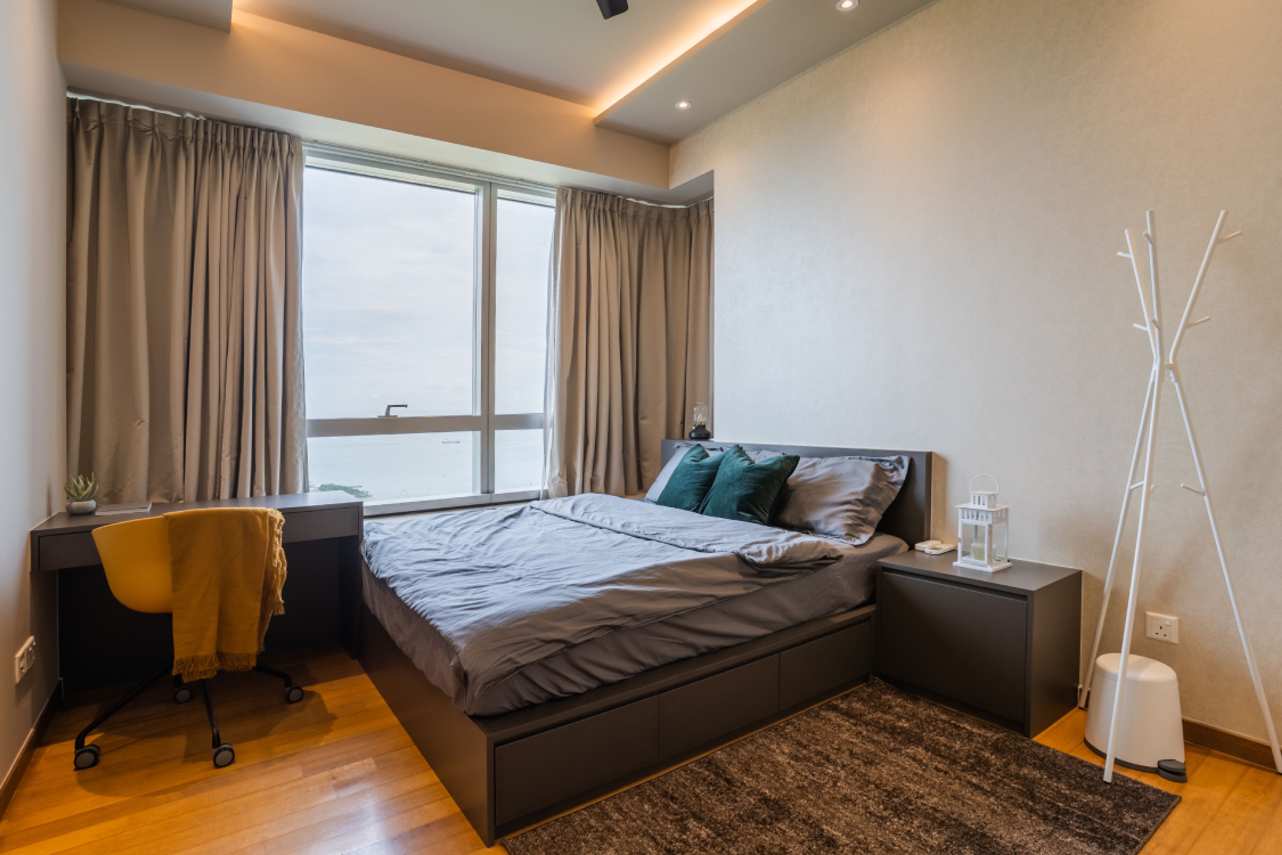 Linear Rectangular Gypsum False Ceiling Design | Livspace