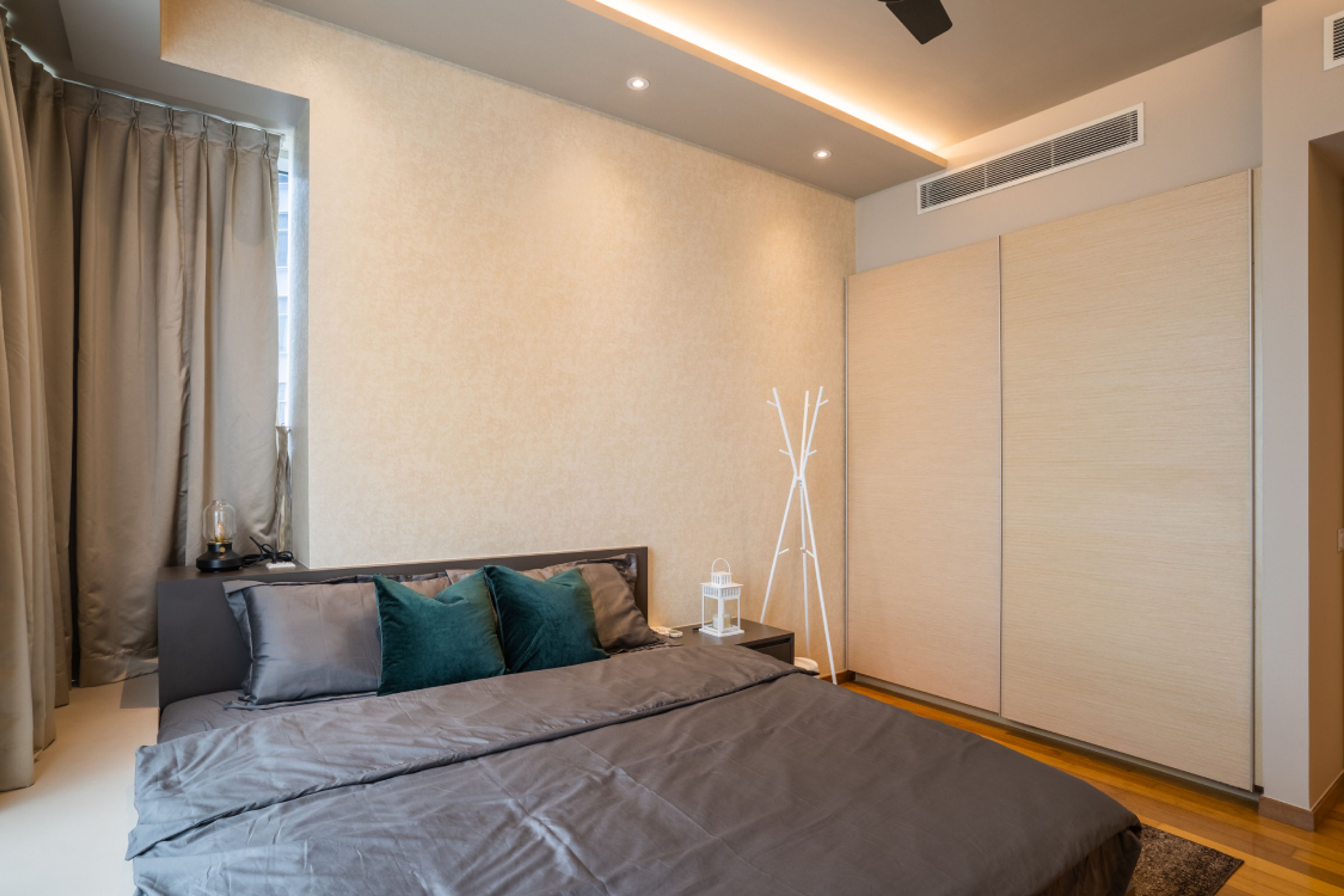 Linear Rectangular Gypsum False Ceiling Design | Livspace