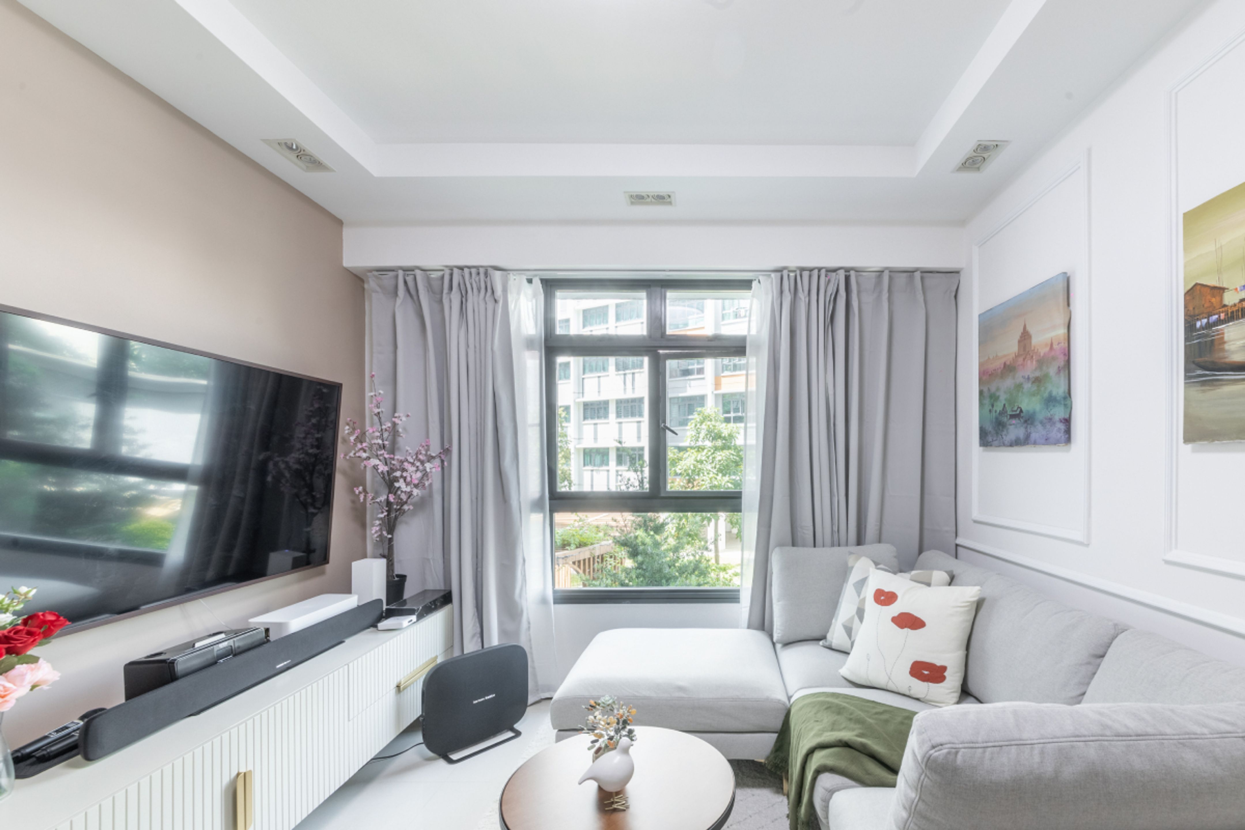 Square-Shaped False Ceiling Design With Modern Accents | Livspace