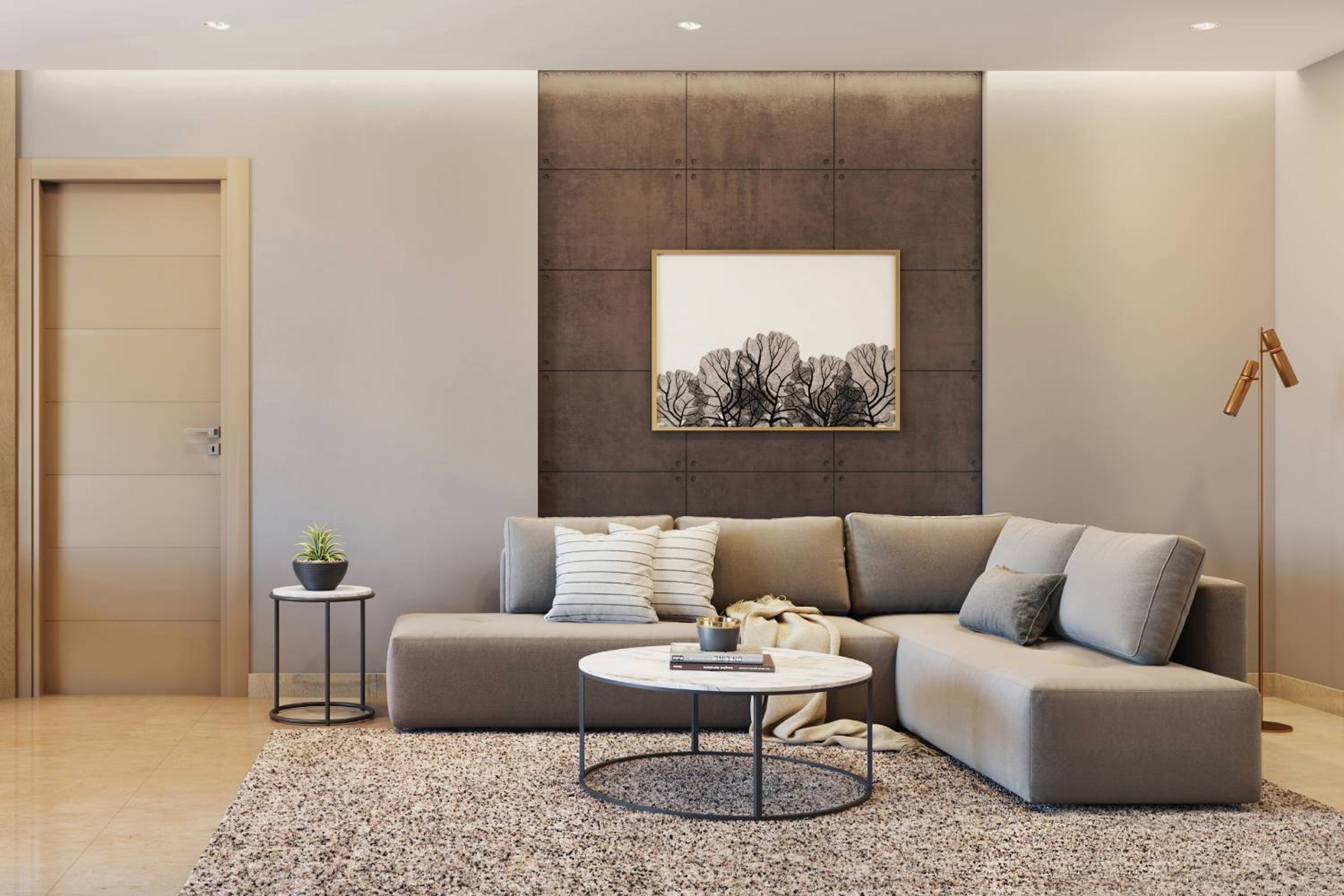 White Drop Ceiling Design For Living Rooms | Livspace