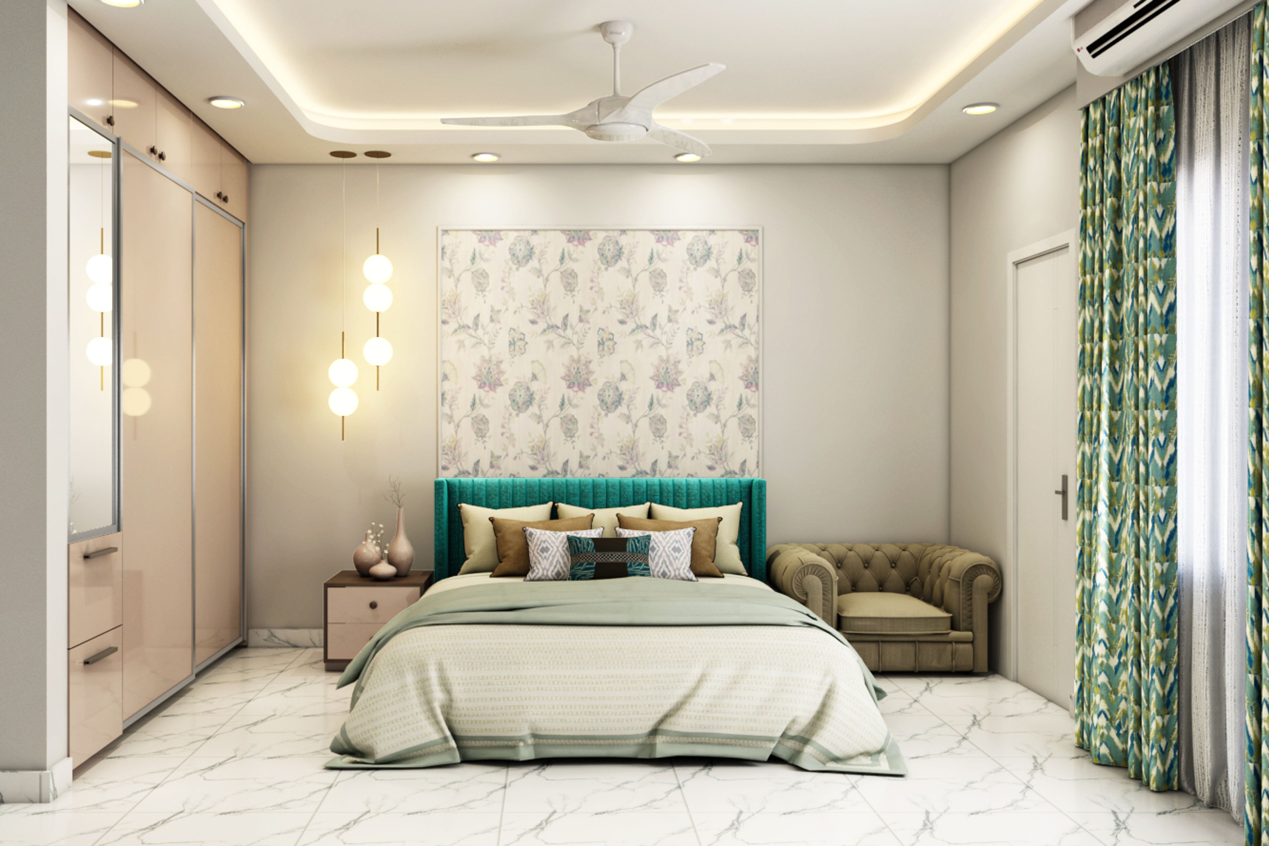 Contemporary POP Rectangle Ceiling Design For Bedroom With Lights ...