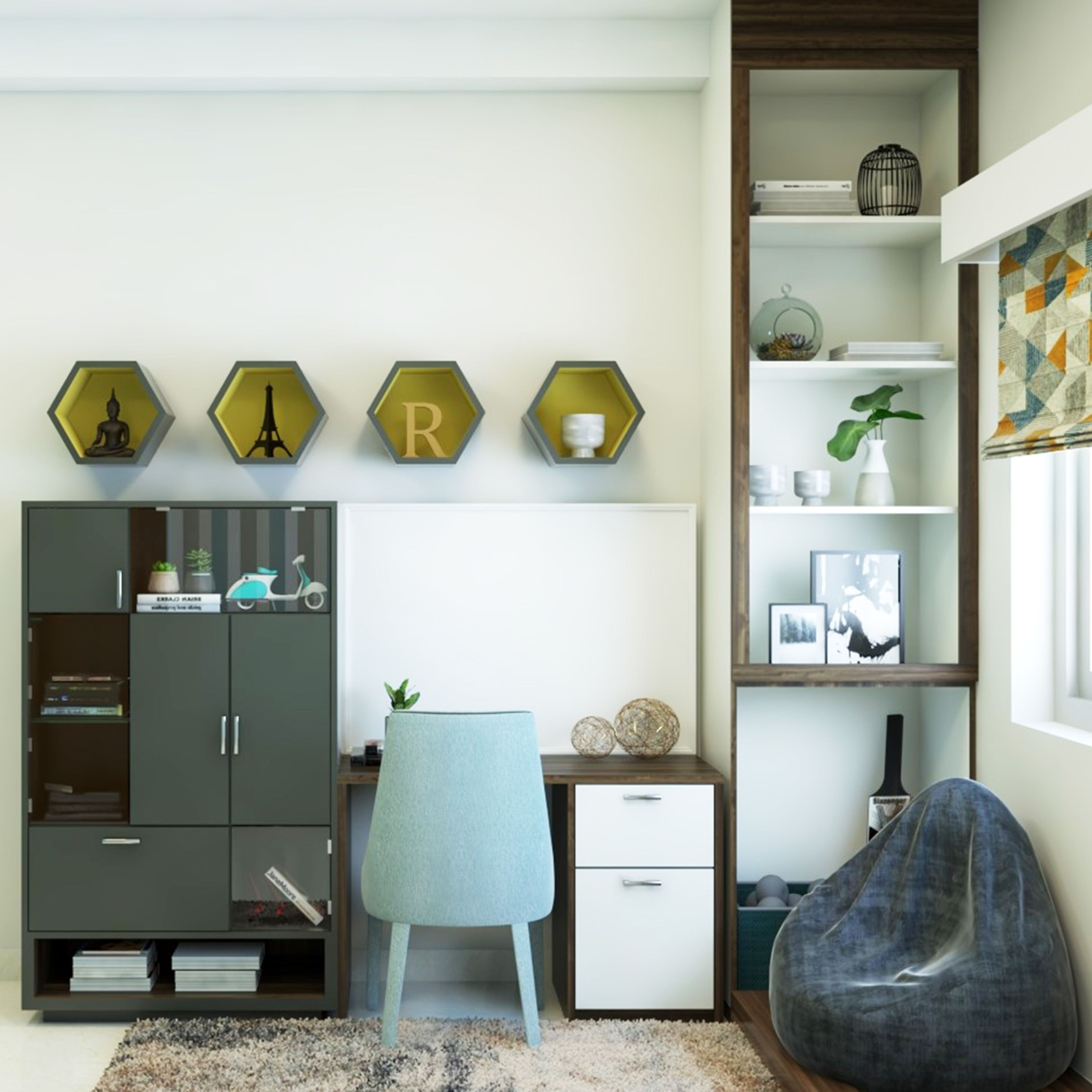 Spacious Study Room Design With Multi-Storage Units | Livspace