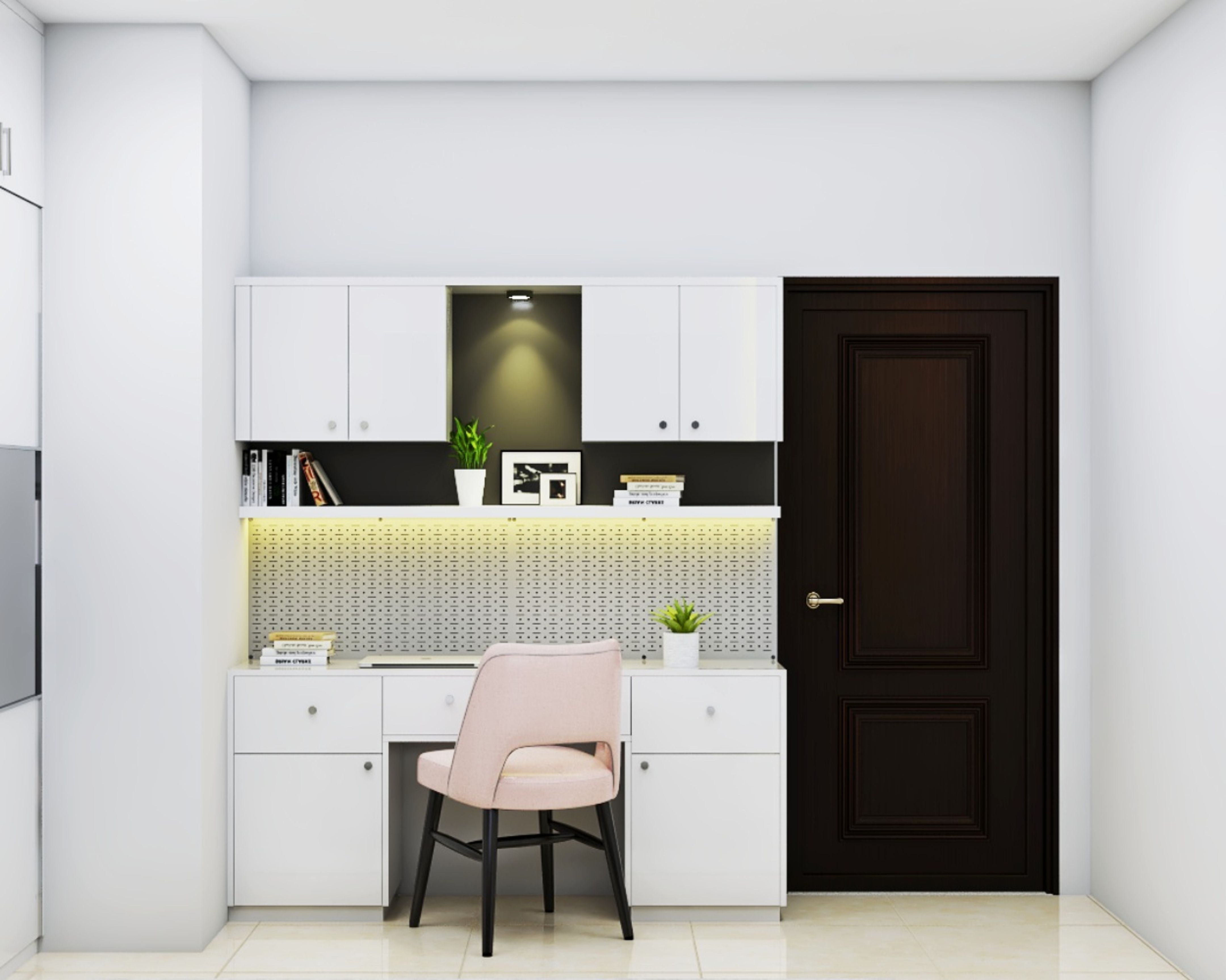 Spacious Study Room Design In Black And White | Livspace