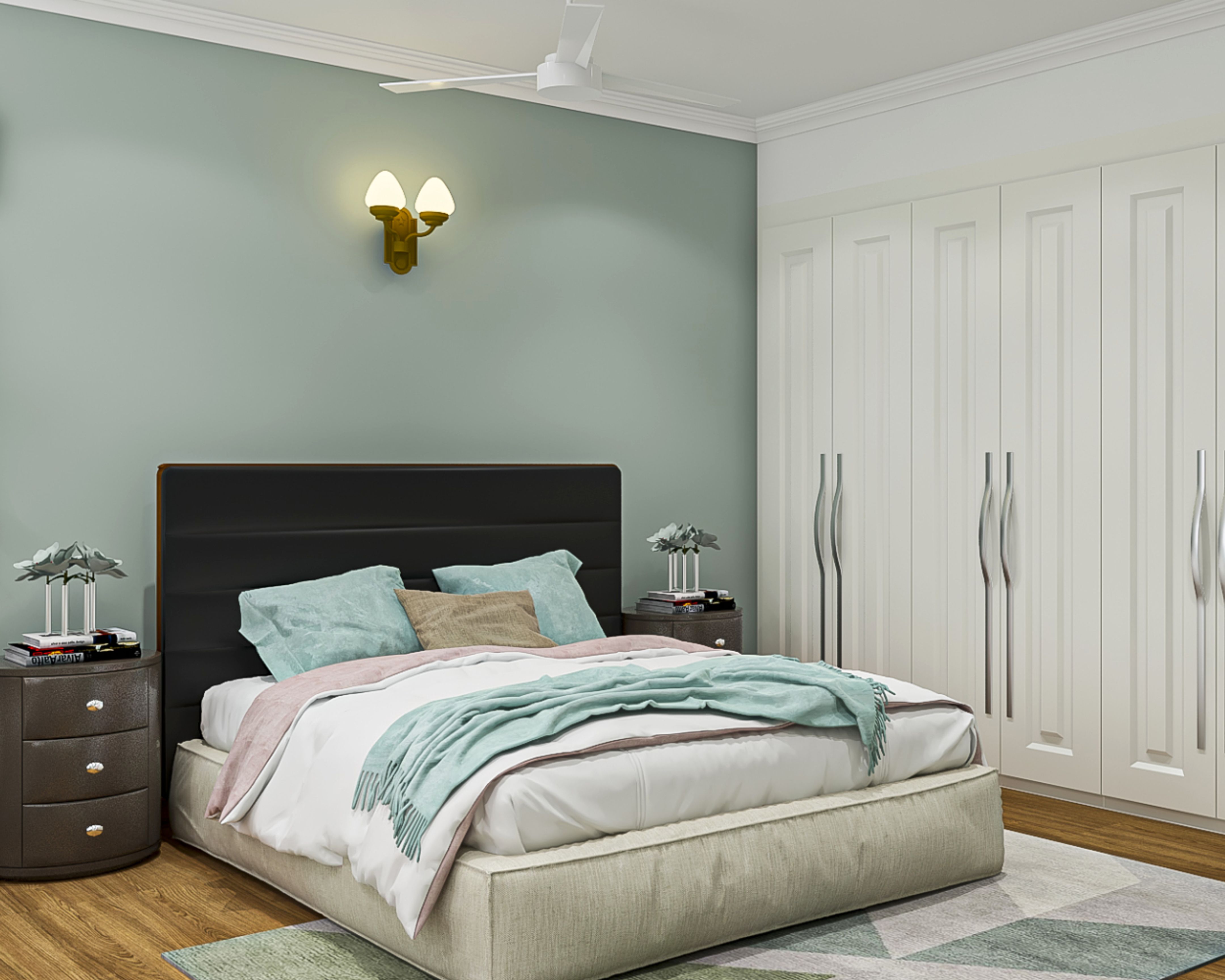 Pastel Green Bedroom Wall Paint Design | Livspace