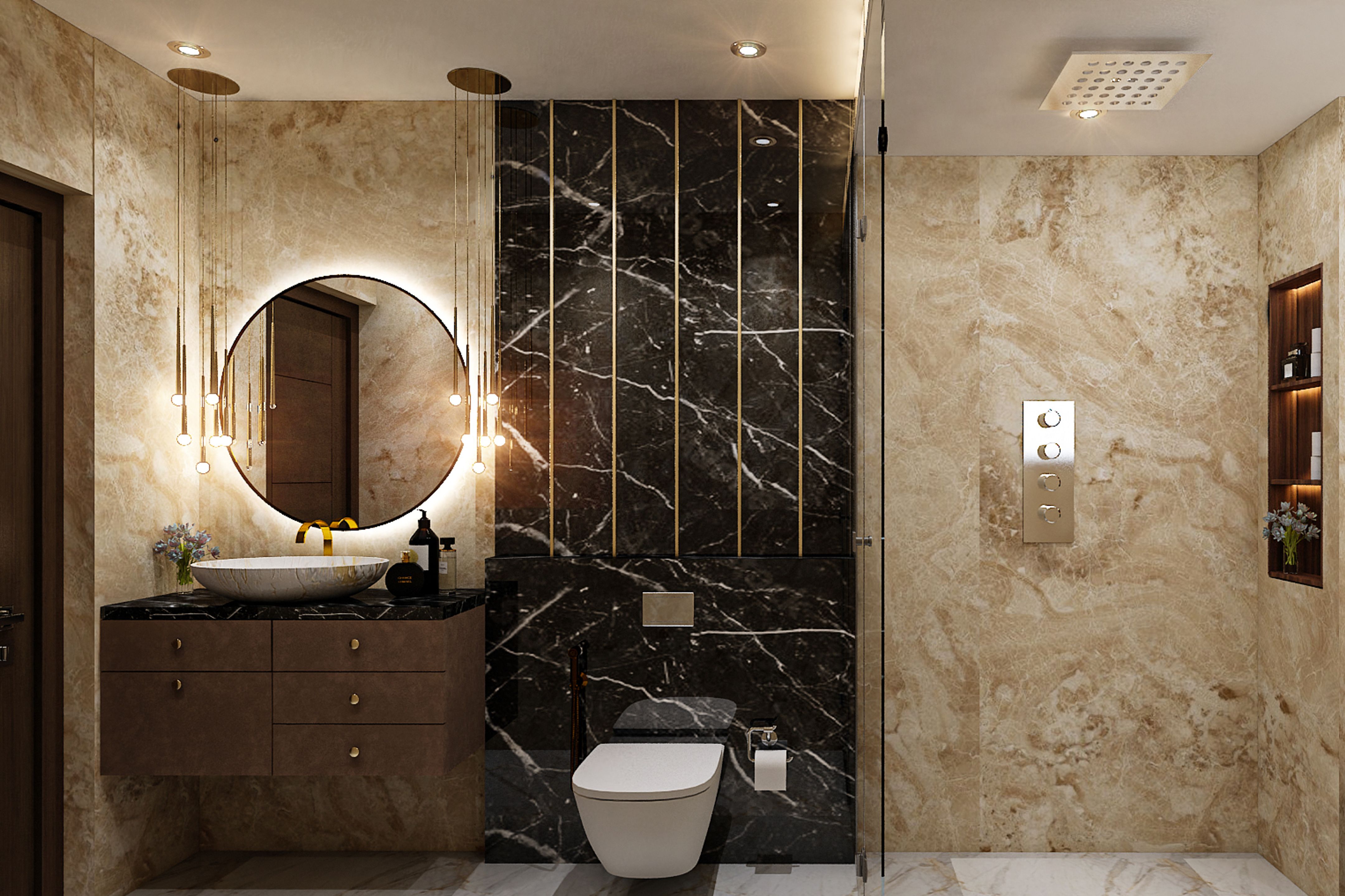 Spacious Modern-styled Storage Bathroom | Livspace