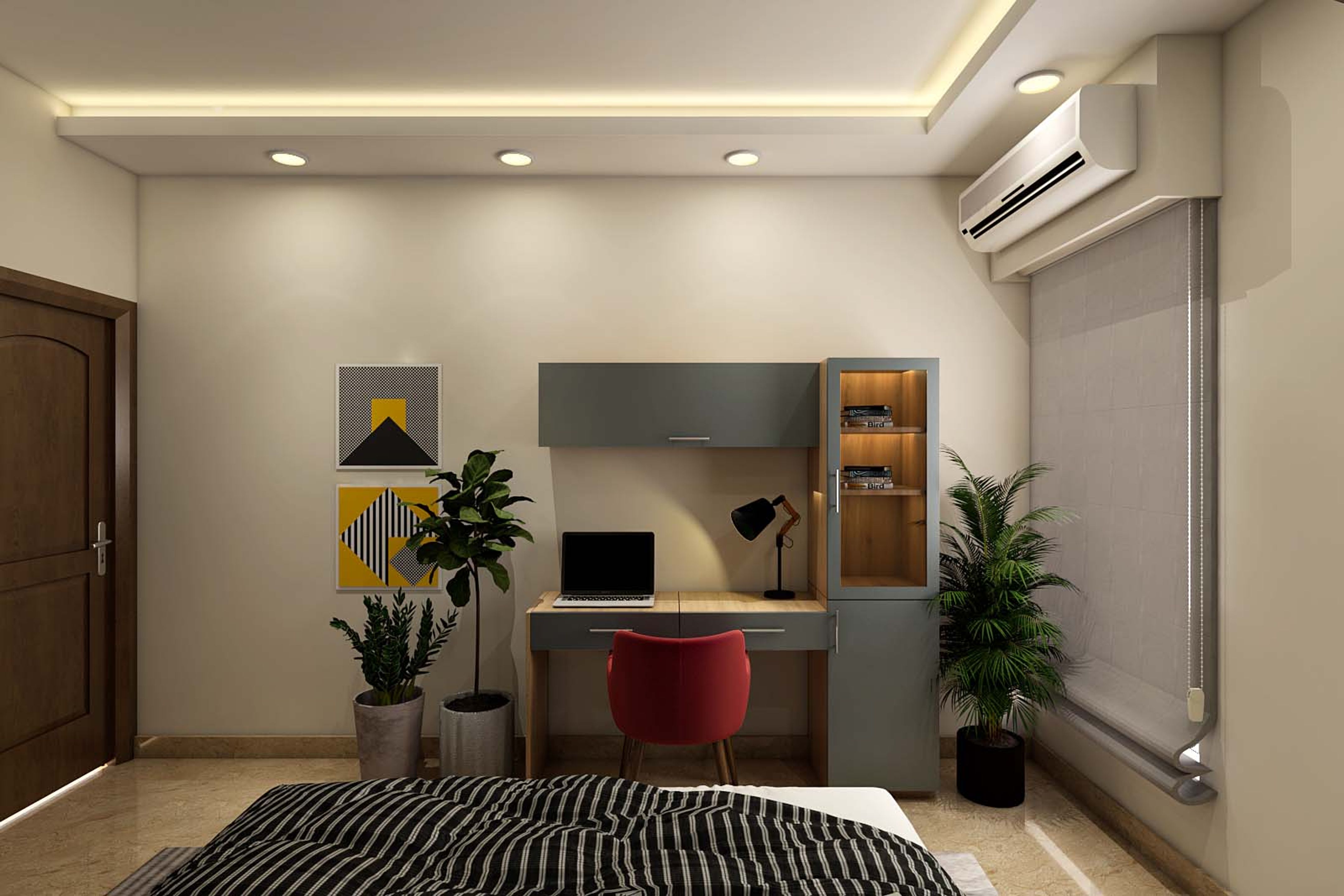 Spacious Guest Bedroom Design With Wardrobe | Livspace