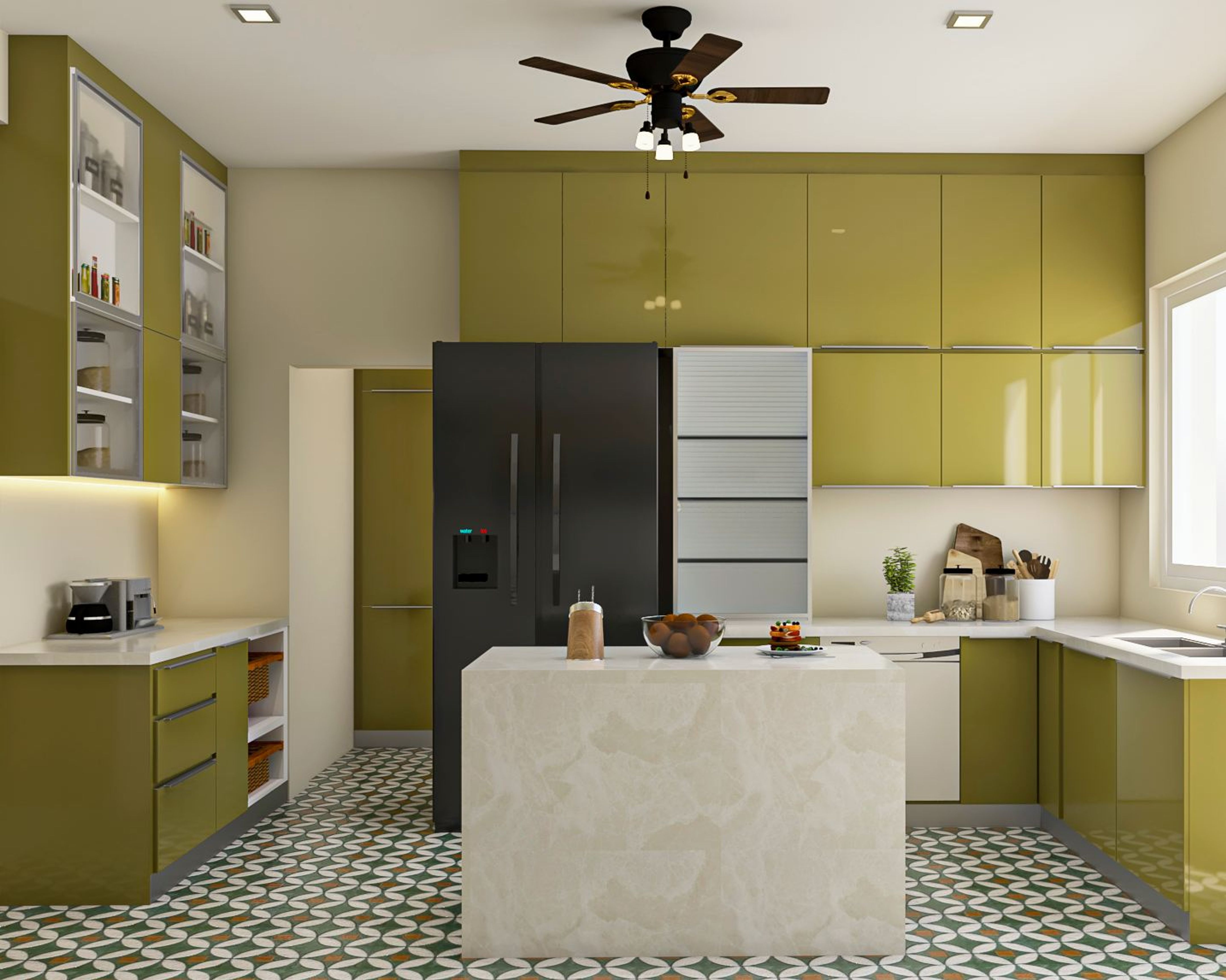 Maximum Storage Convenient Modern Theme Kitchen Design | Livspace